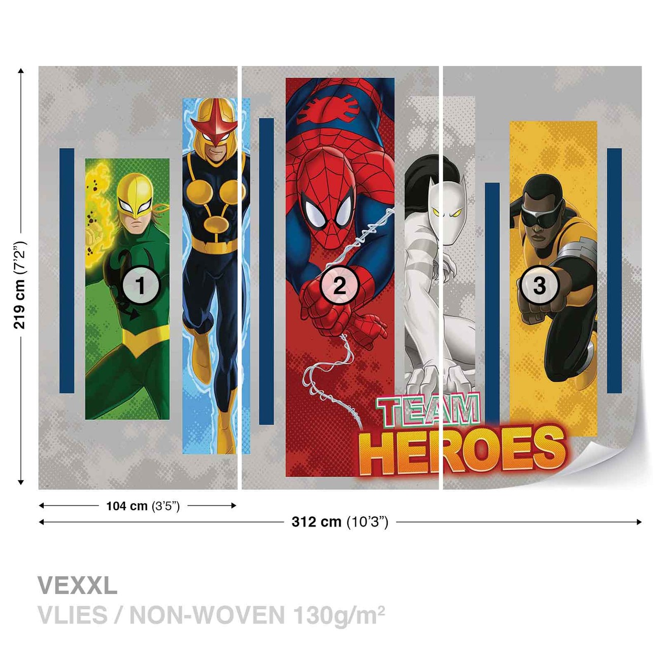 Marvel Comics Team Heroes Wall Paper Mural | Buy at EuroPosters