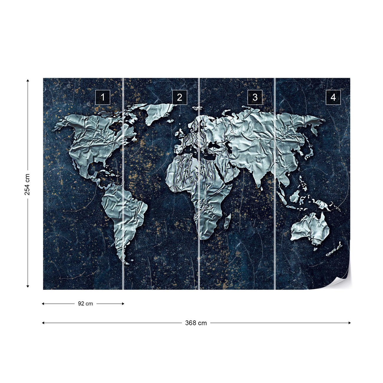 Modern 3D World Map Wall Paper Mural | Buy at EuroPosters