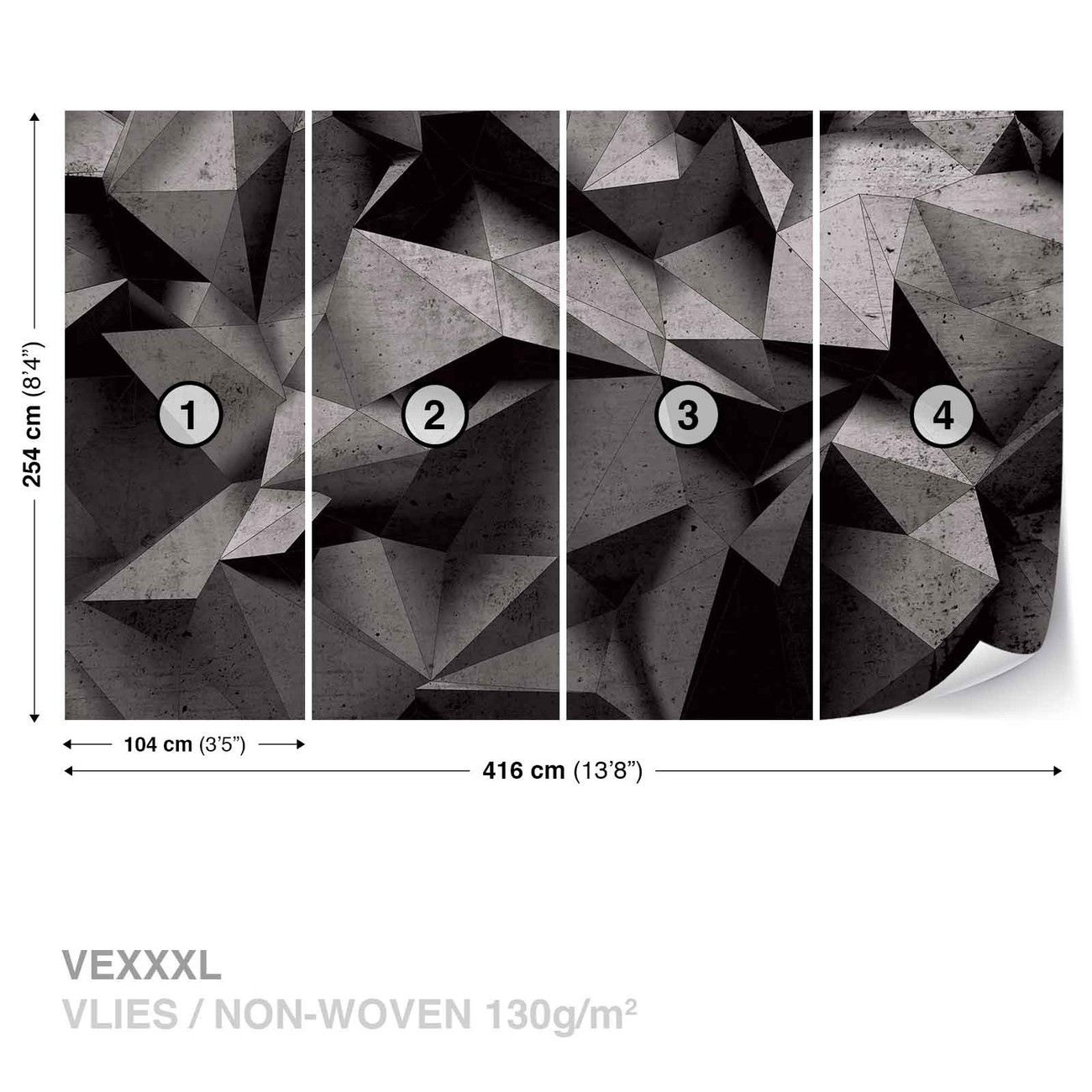 Modern Abstract Geometric Art Wall Paper Mural | Buy at EuroPosters