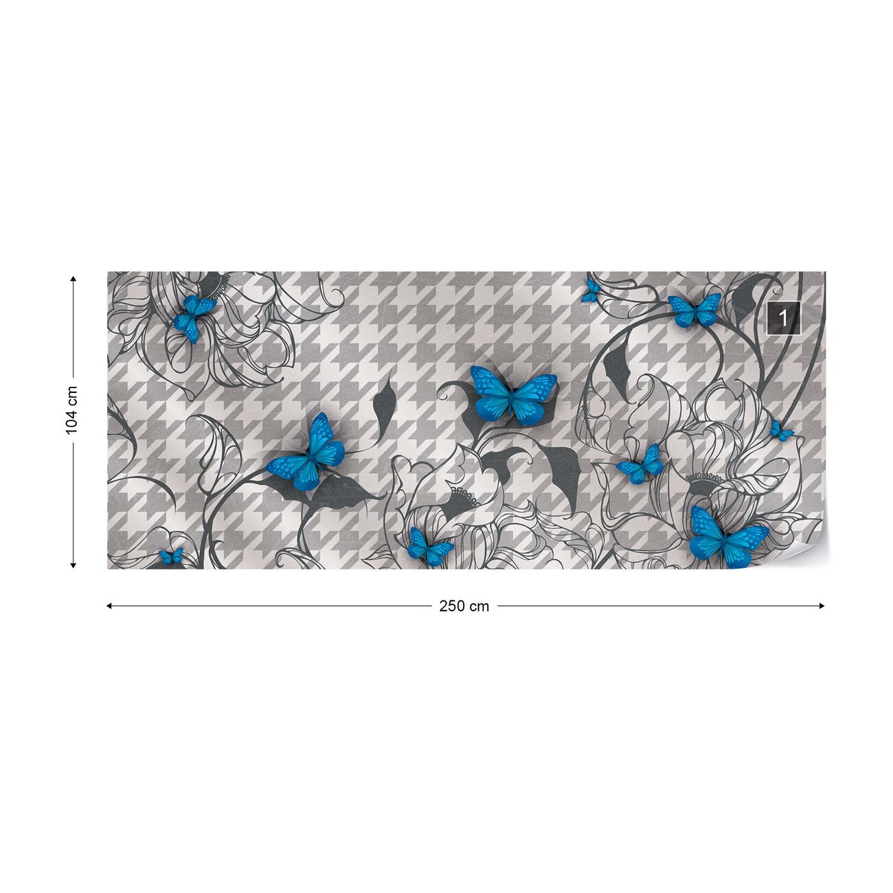 Modern Blue Butterflies Design Wall Paper Mural | Buy at EuroPosters
