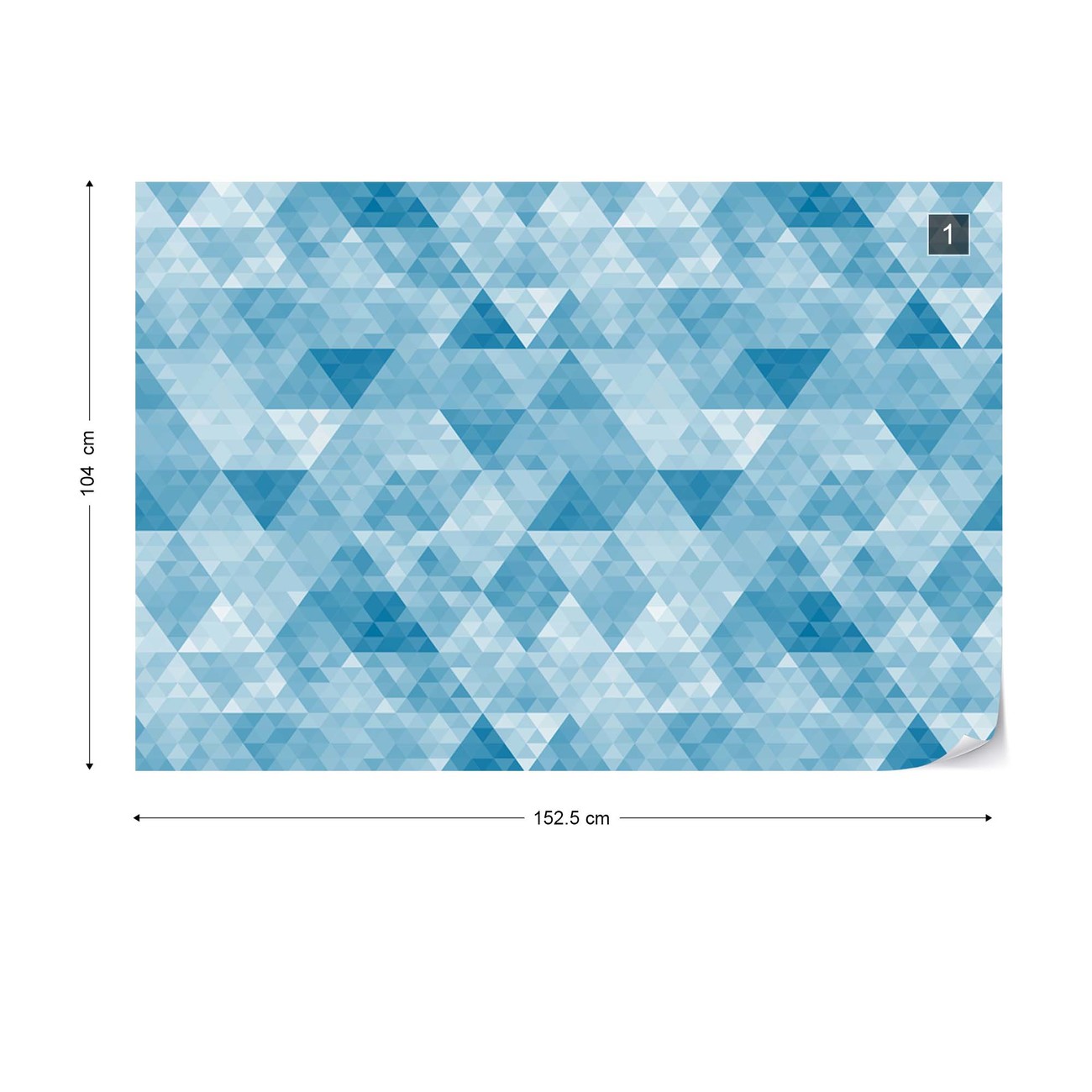 Modern Geometric Triangle Design Blue Wall Paper Mural | Buy at EuroPosters