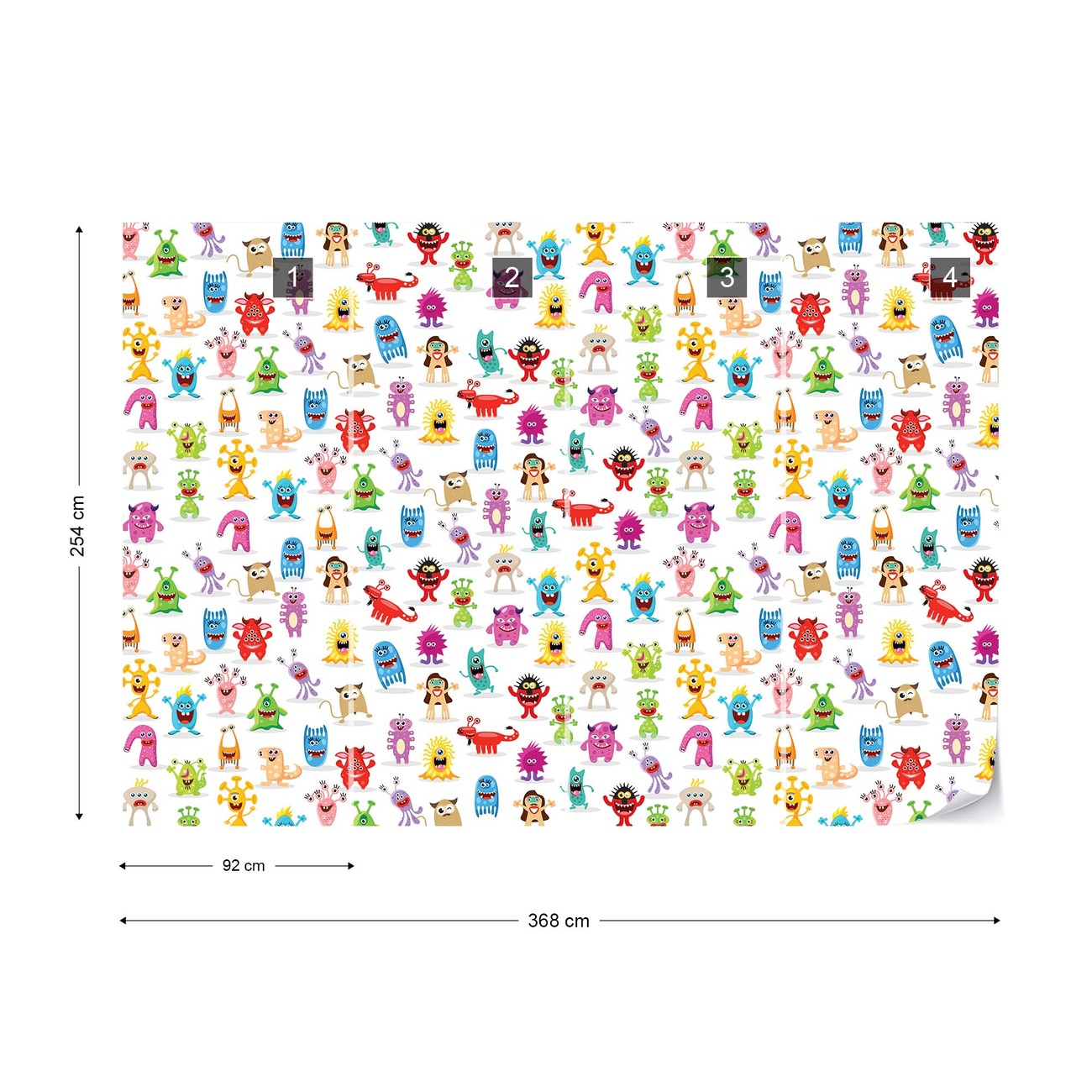 Monsters Pattern Wall Paper Mural | Buy at EuroPosters