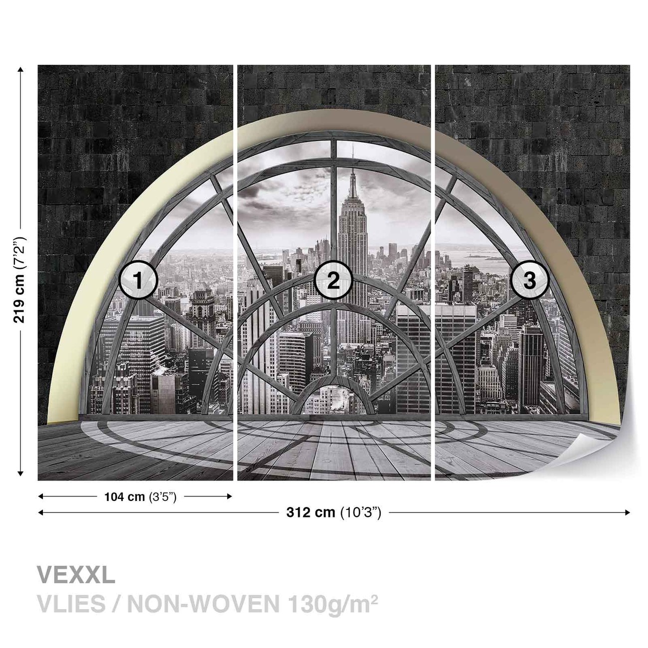 New York City Skyline Window Wall Paper Mural | Buy at EuroPosters