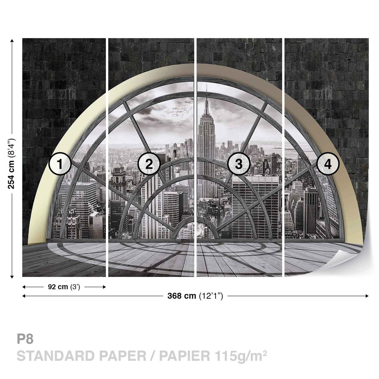 New York City Skyline Window Wall Paper Mural | Buy at EuroPosters