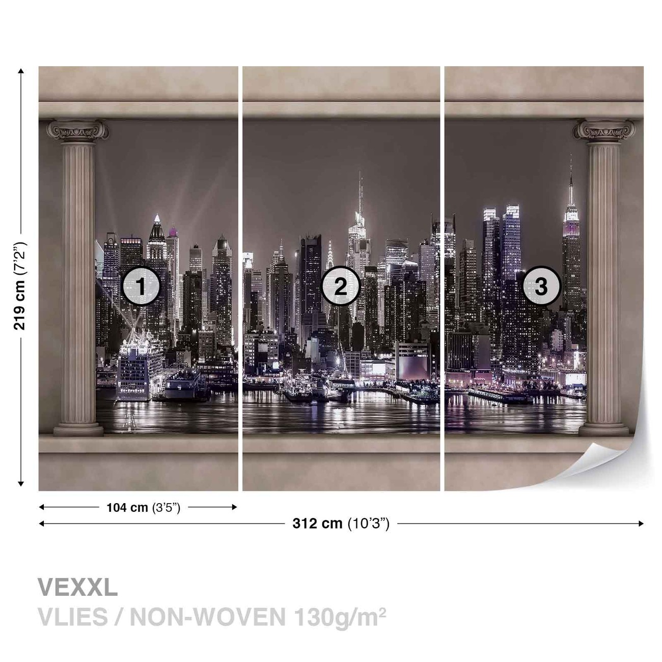 New York City Skyline Window View Wall Paper Mural | Buy at EuroPosters