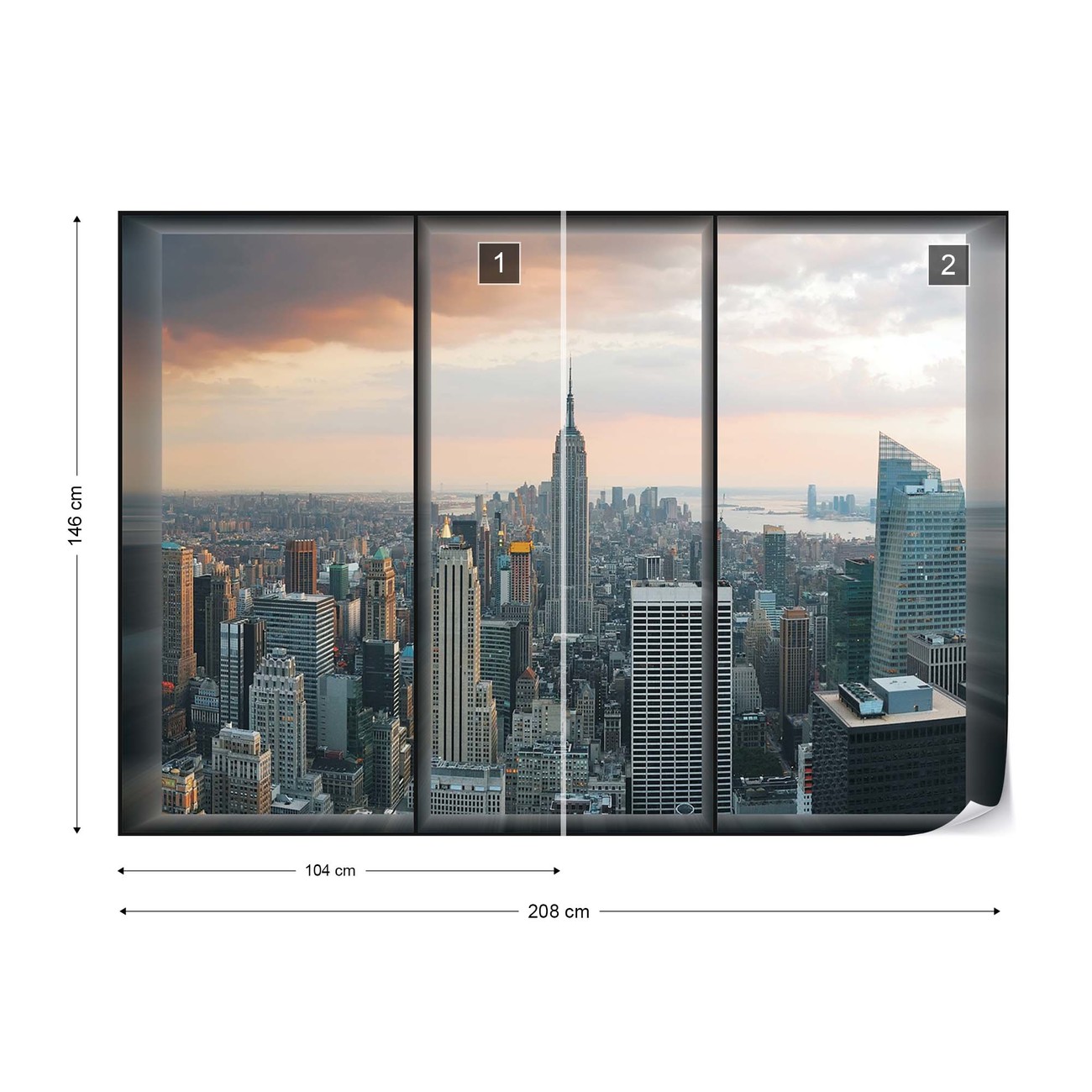 New York Skyline Window View Wall Paper Mural | Buy at EuroPosters