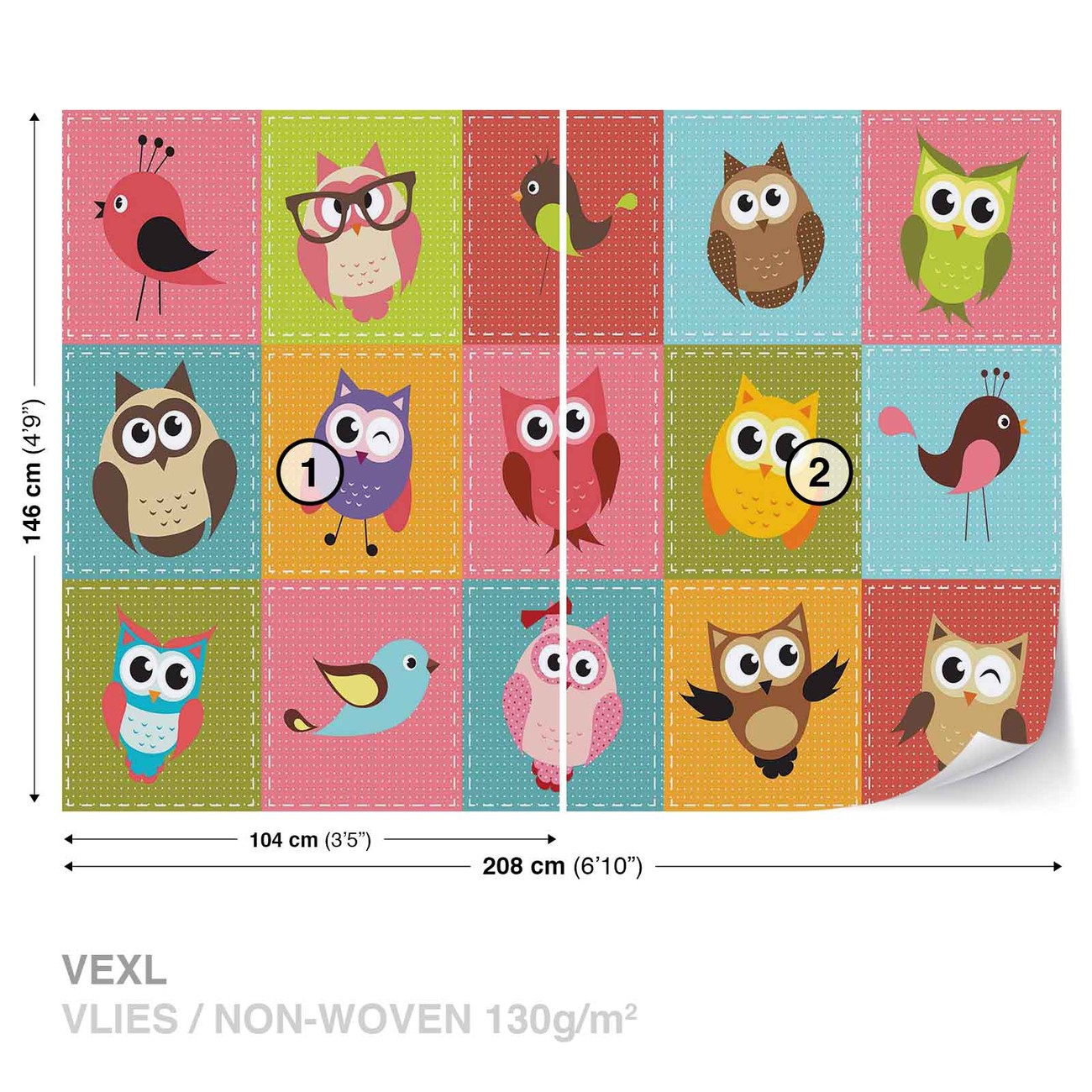 Owls Wall Paper Mural | Buy at EuroPosters