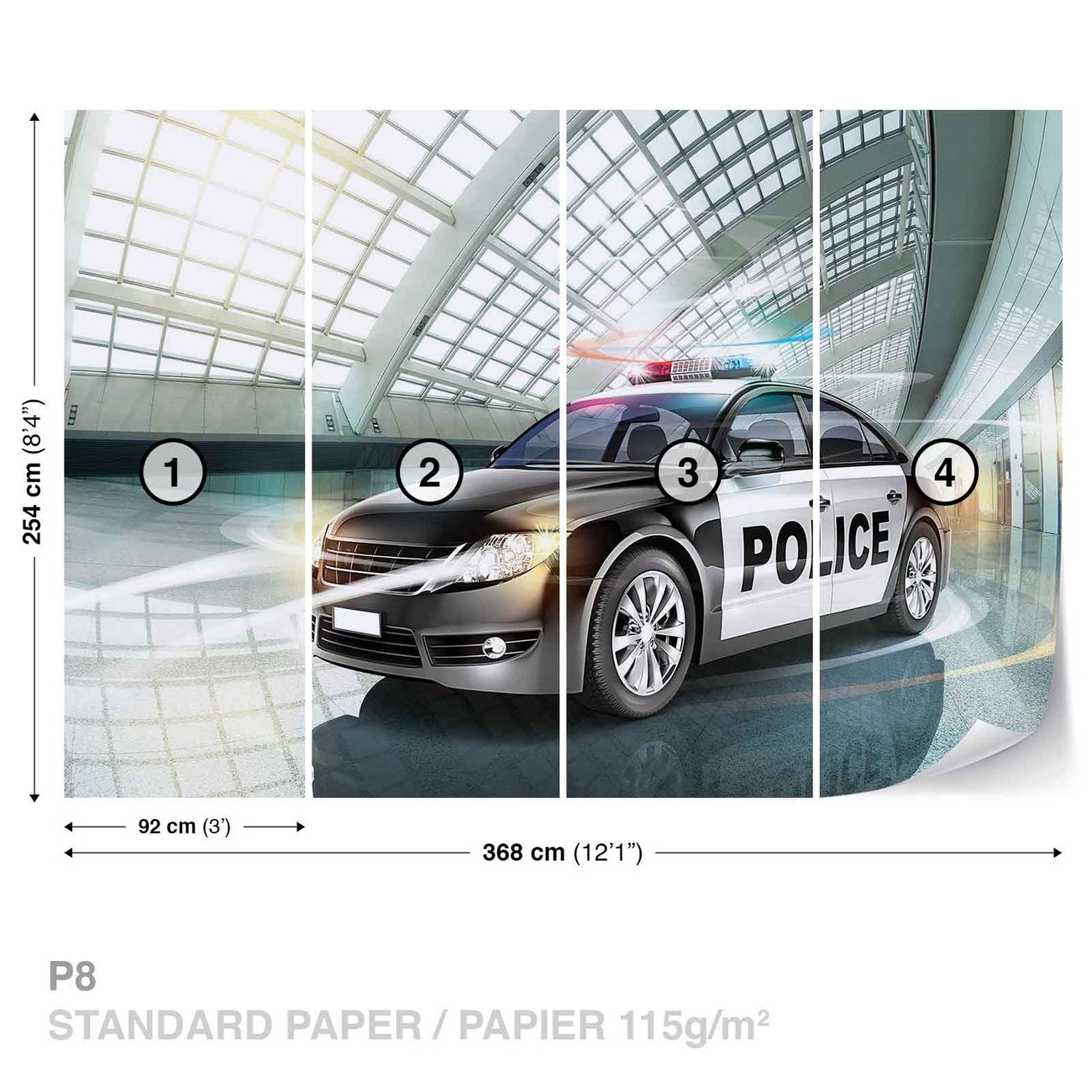 Police Car Wall Paper Mural | Buy at EuroPosters