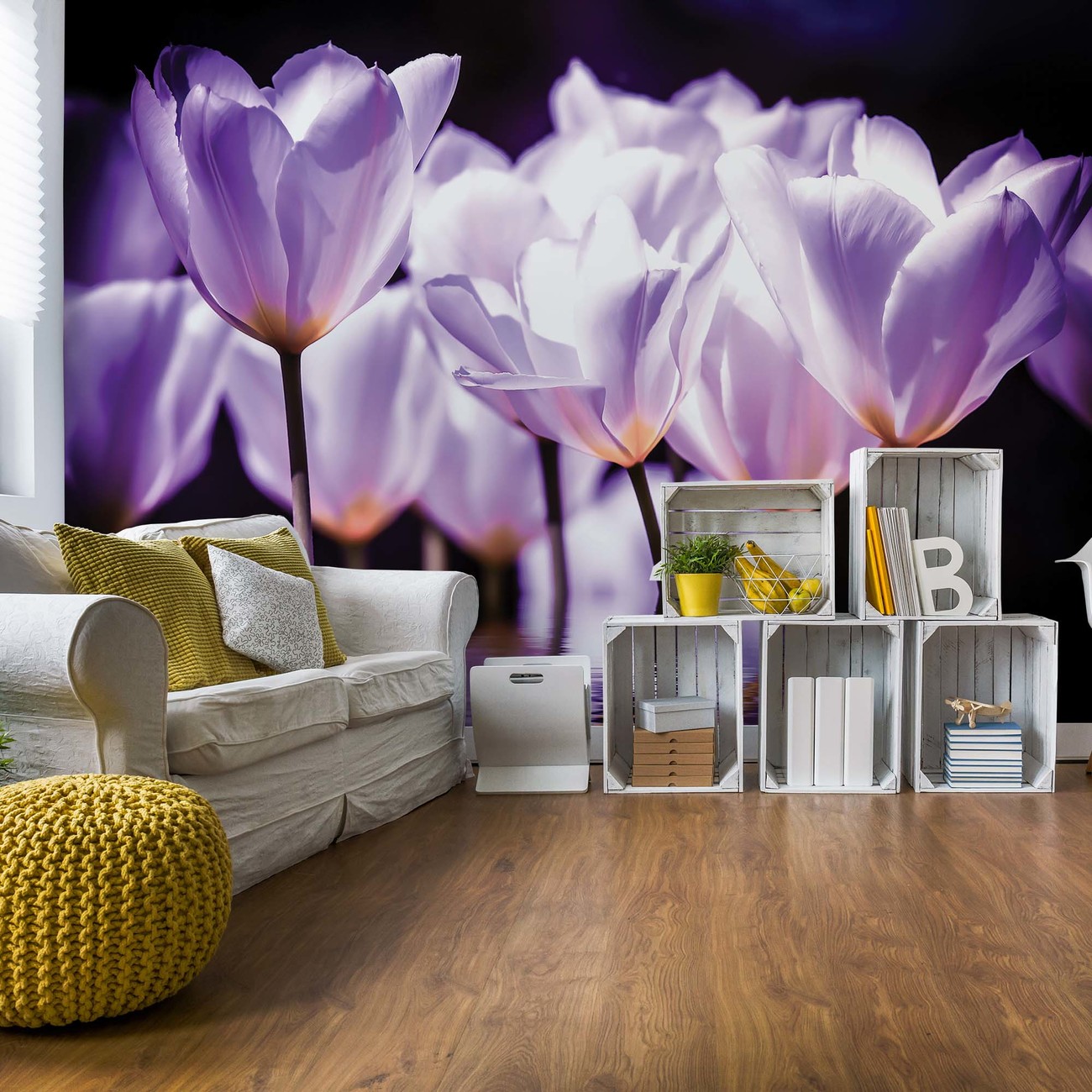 Purple Flowers Wall Paper Mural | Buy at EuroPosters