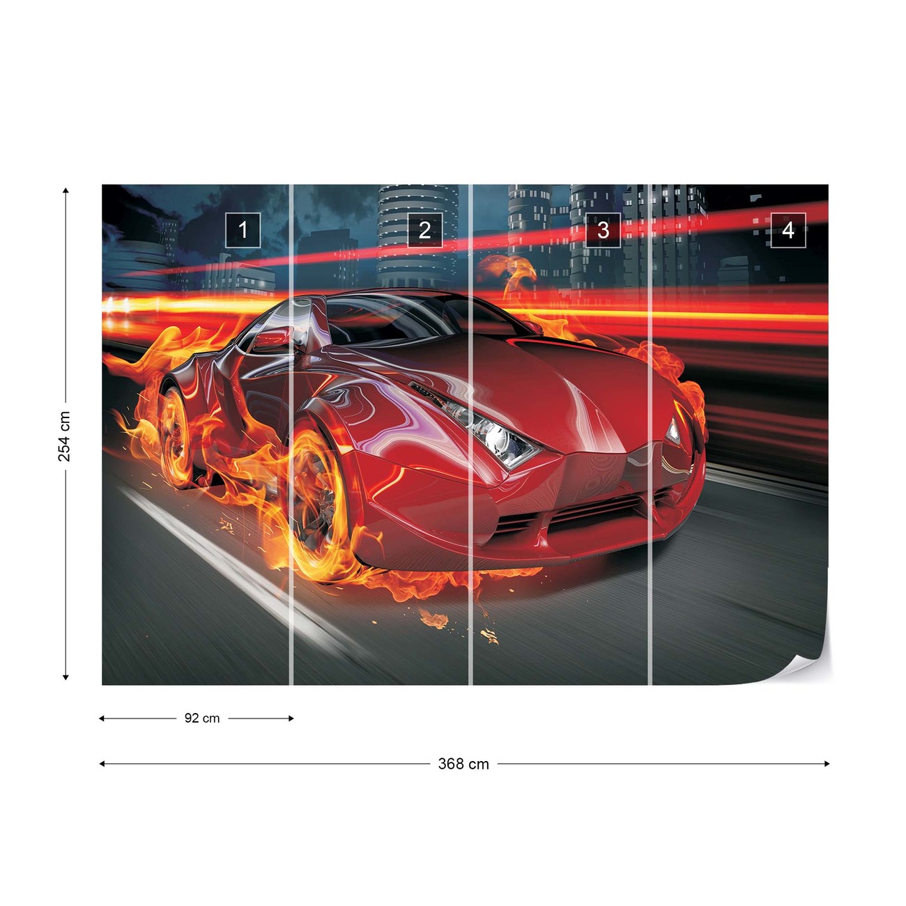 Red Car Wall Paper Mural | Buy at EuroPosters