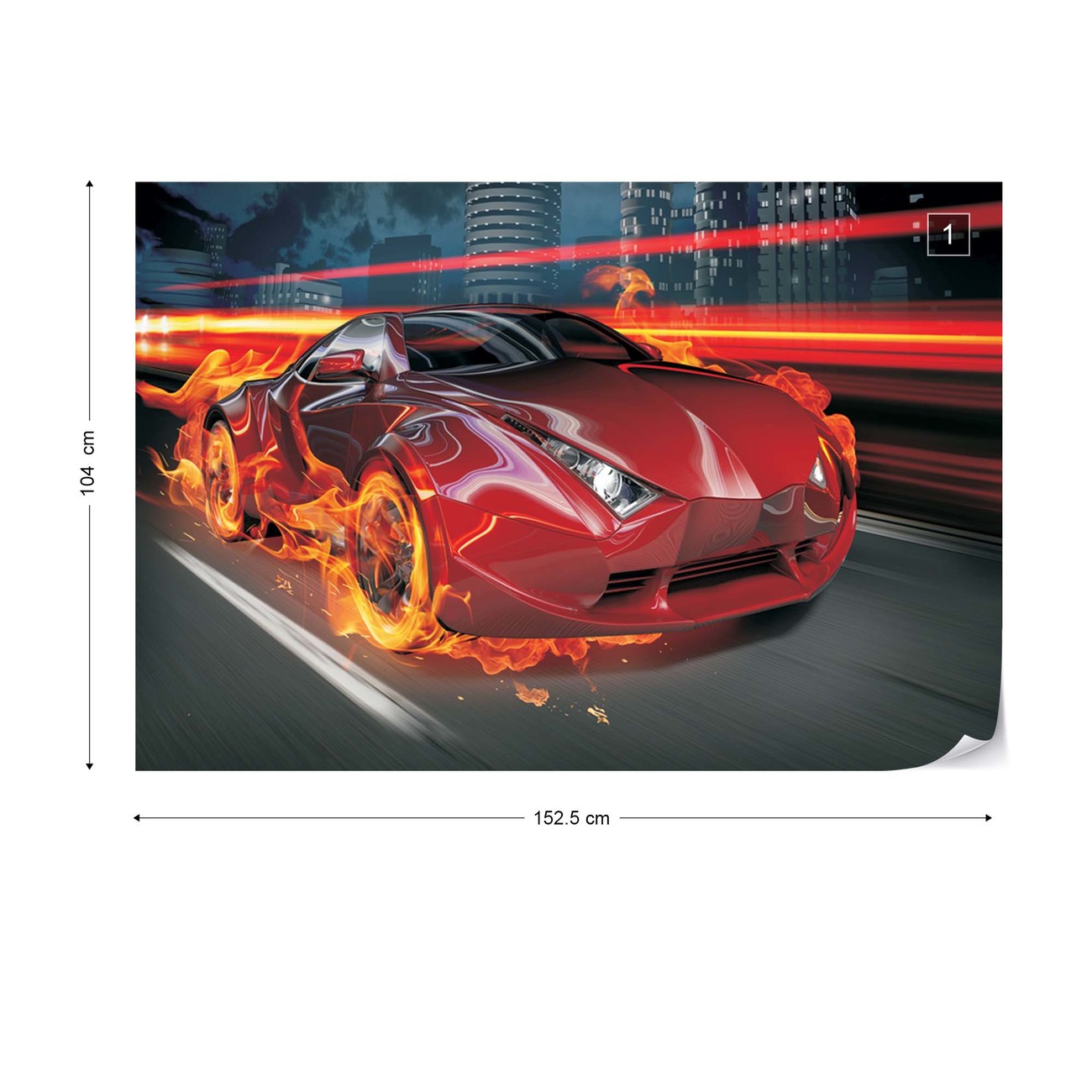 Red Car Wall Paper Mural | Buy at EuroPosters