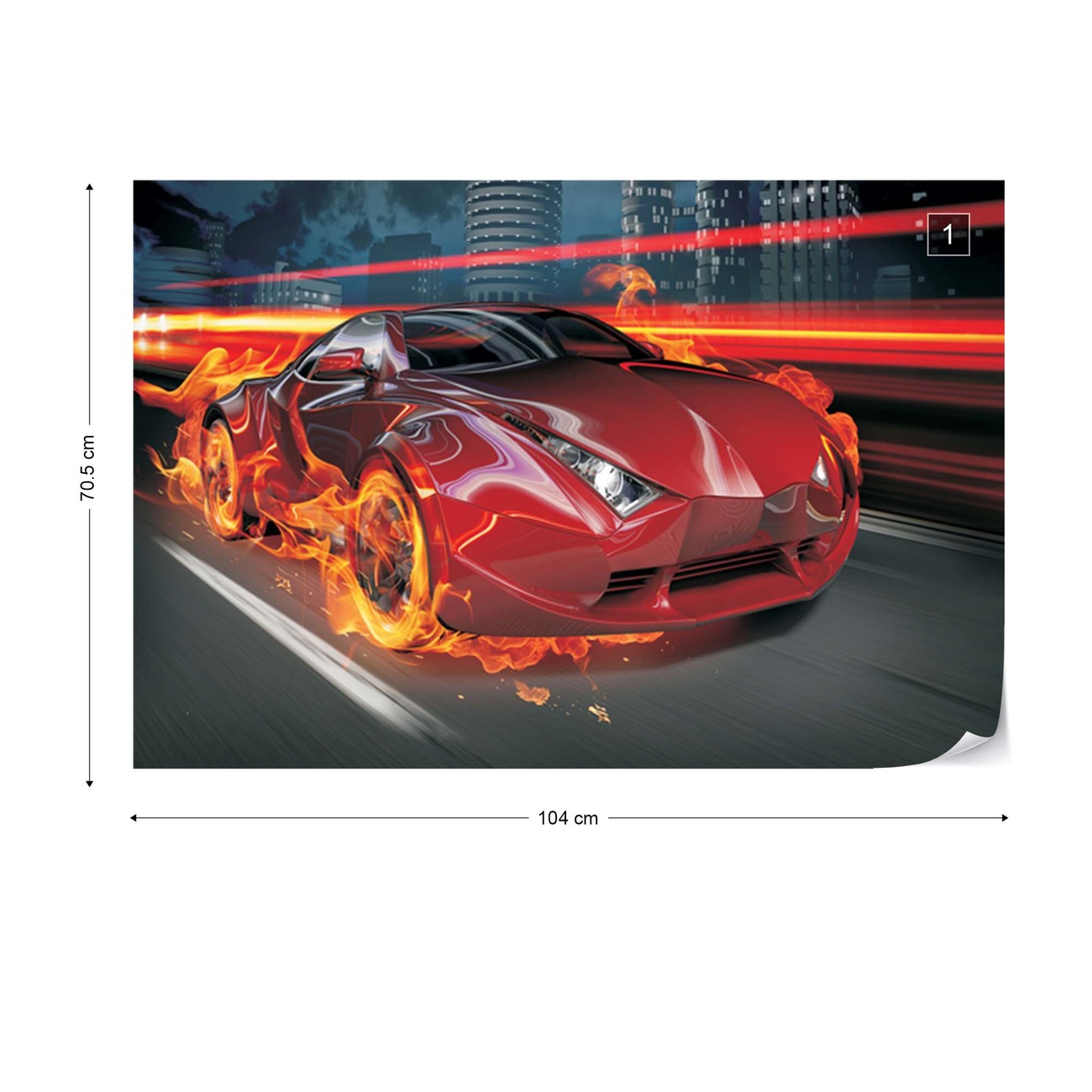 Red Car Wall Paper Mural | Buy at EuroPosters