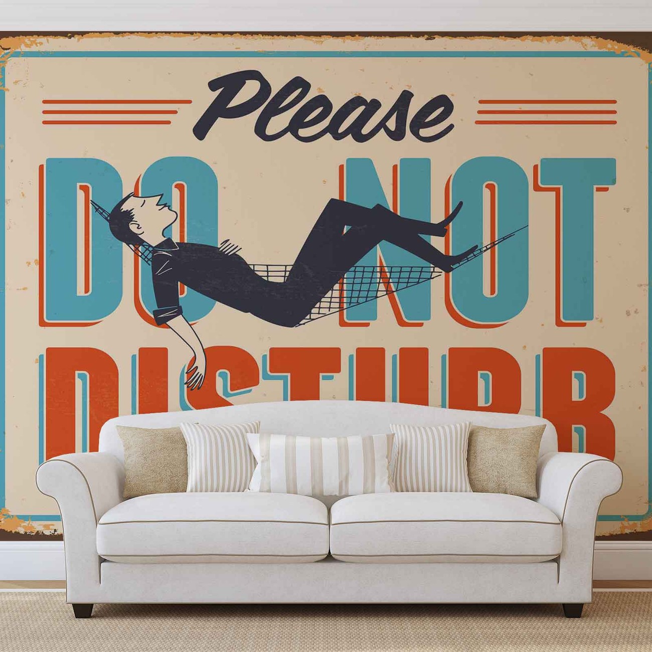 Retro Do Not Disturb Wall Paper Mural | Buy at EuroPosters