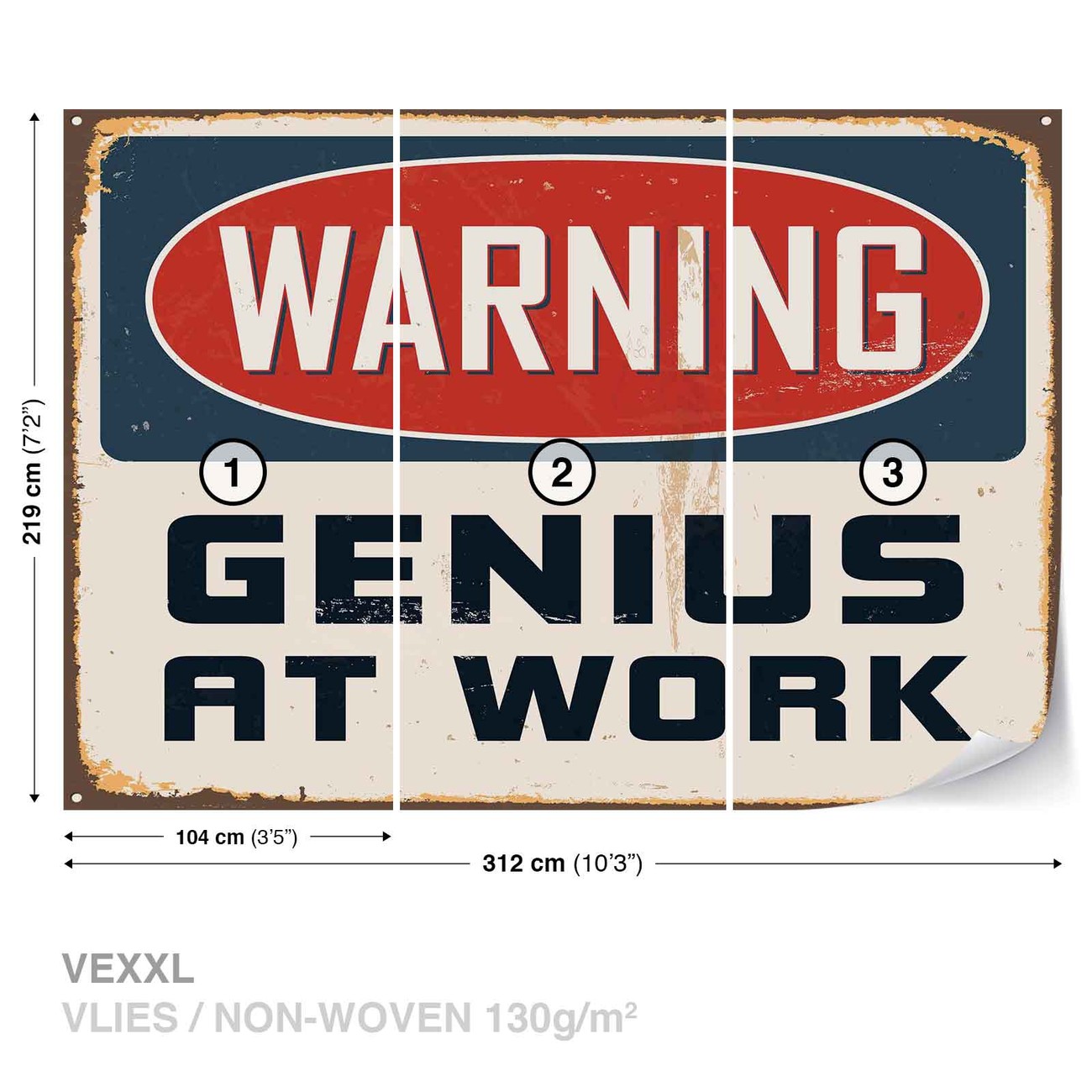 Retro Poster Genius Wall Paper Mural | Buy at EuroPosters