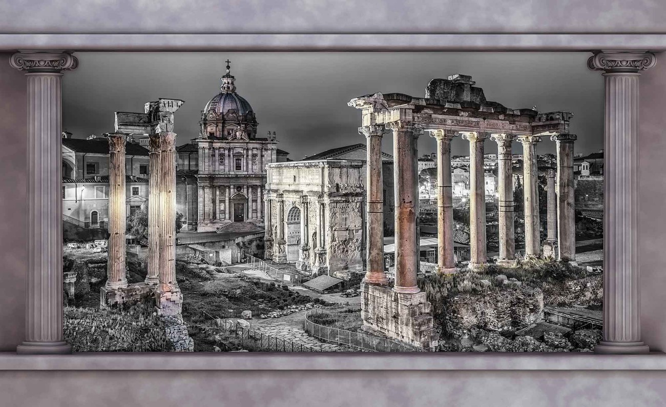 Rome City Ruins Window View Wall Paper Mural | Buy at EuroPosters