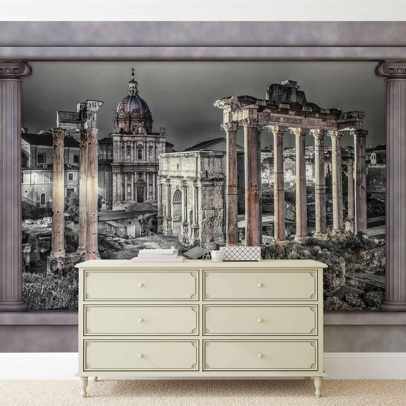 Rome City Ruins Window View Wall Paper Mural | Buy at EuroPosters