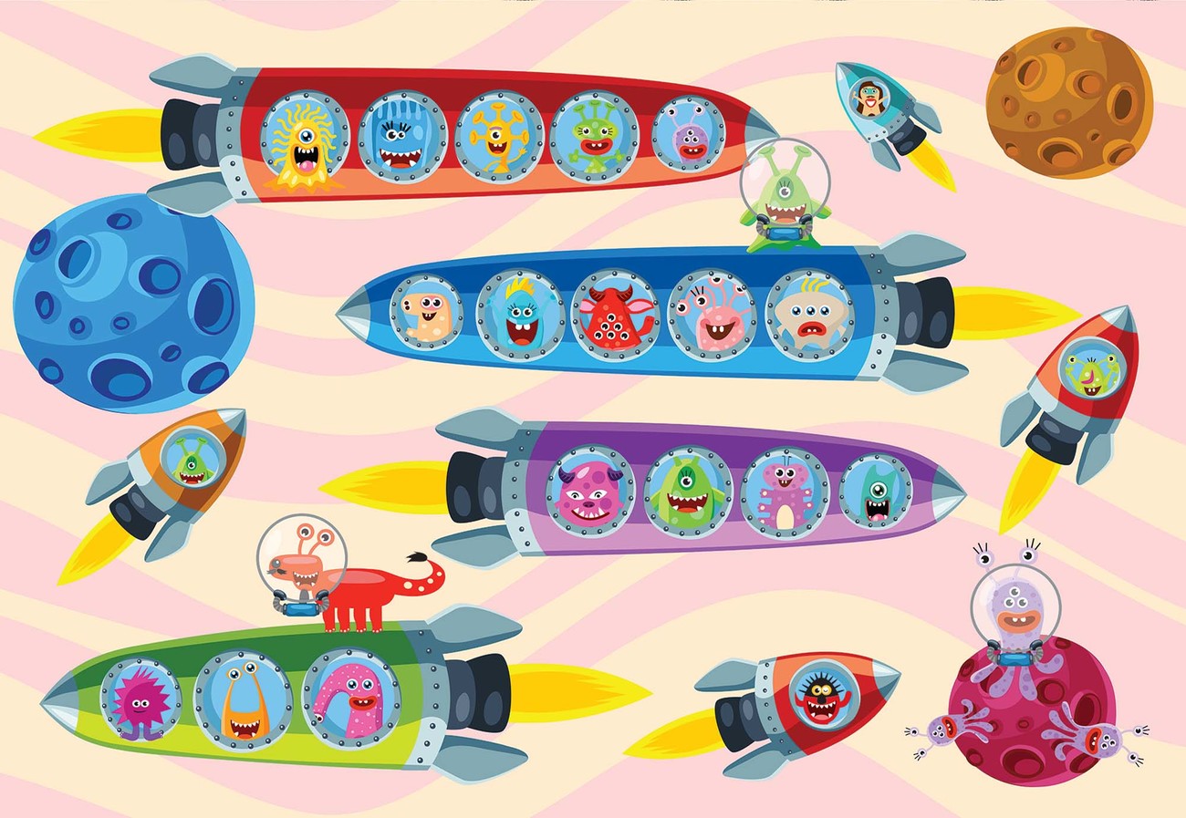 Space Monsters Wall Paper Mural | Buy at EuroPosters