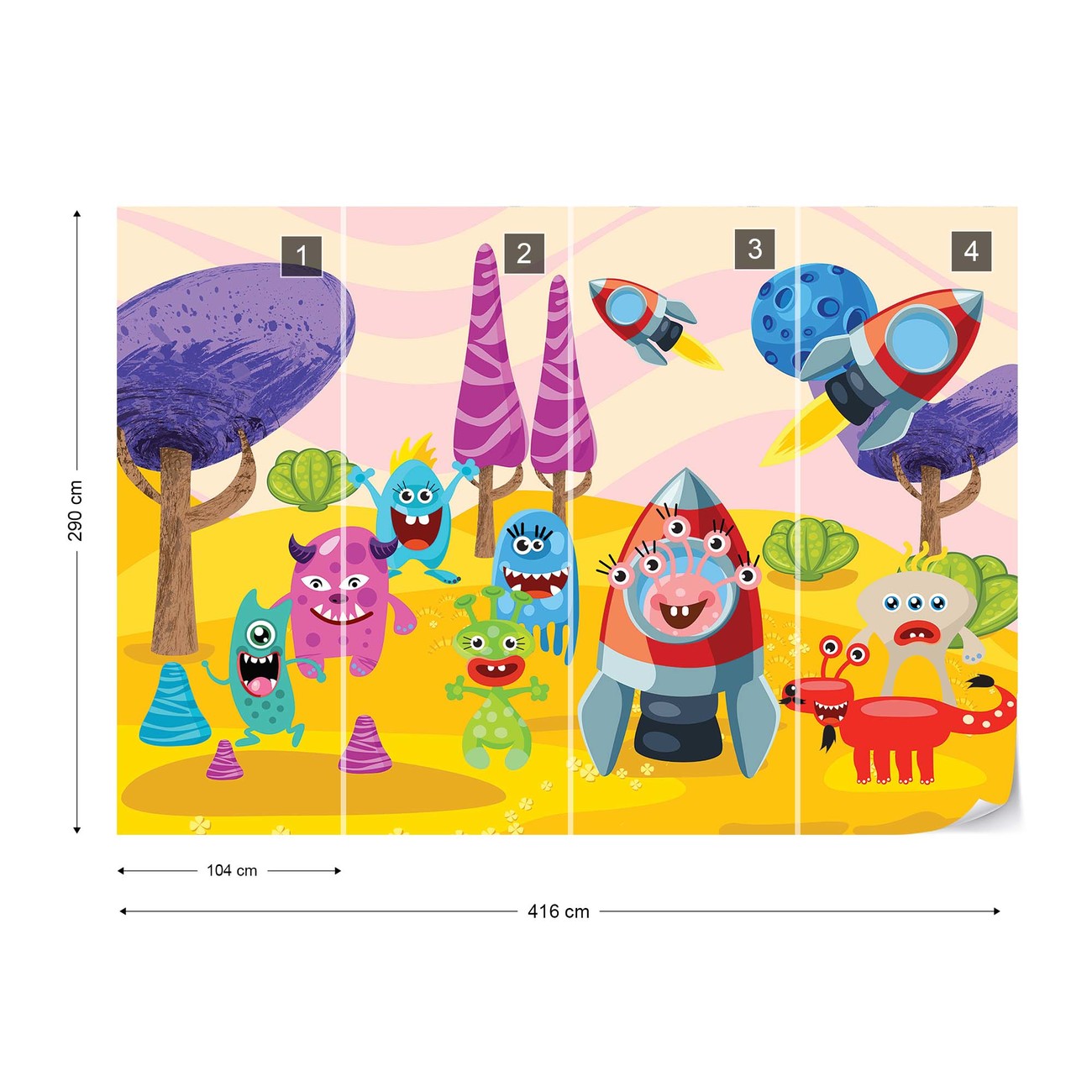 Space Monsters Wall Paper Mural | Buy at EuroPosters
