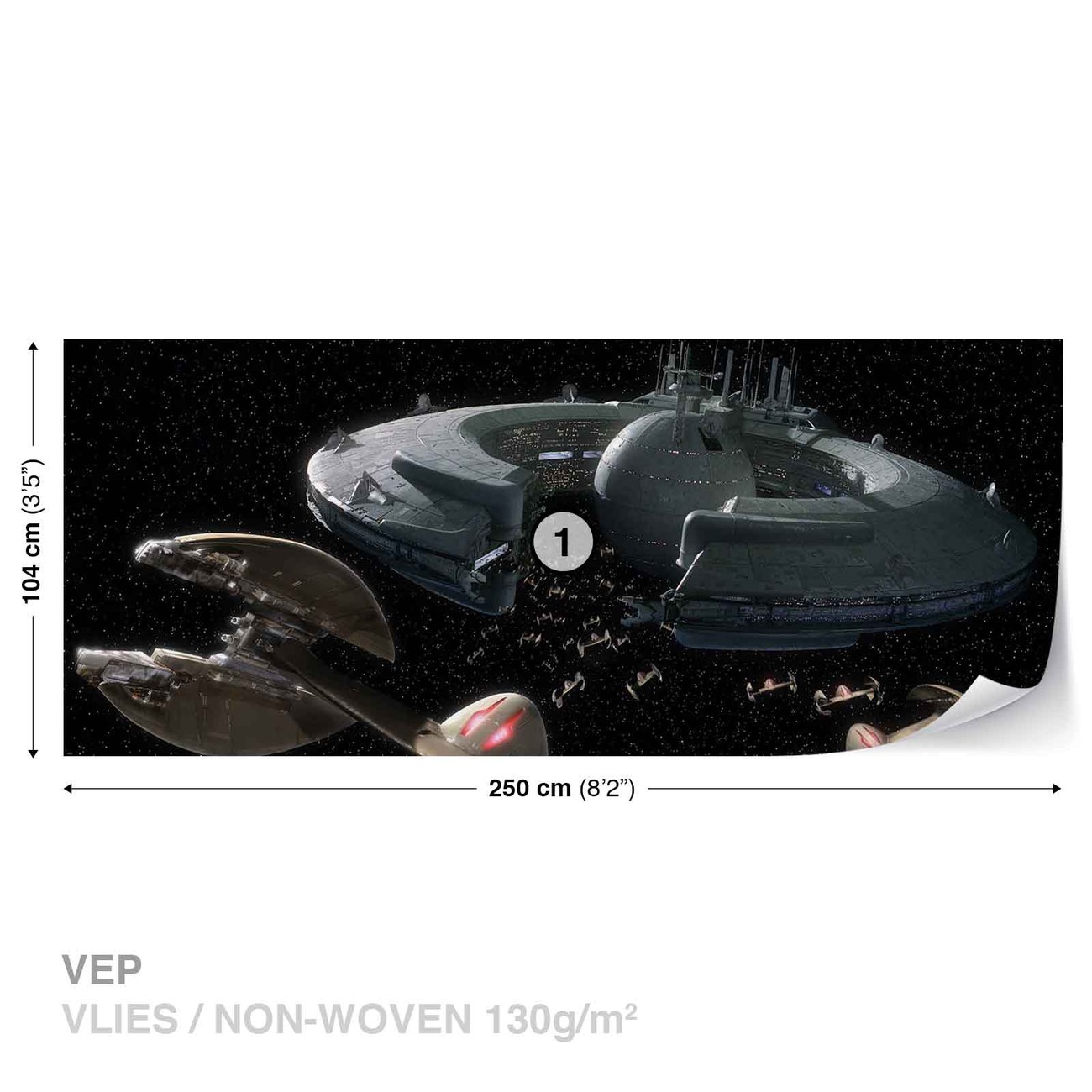 Star Wars Droid Control Ship Lucrehulk Wall Paper Mural | Buy at ...