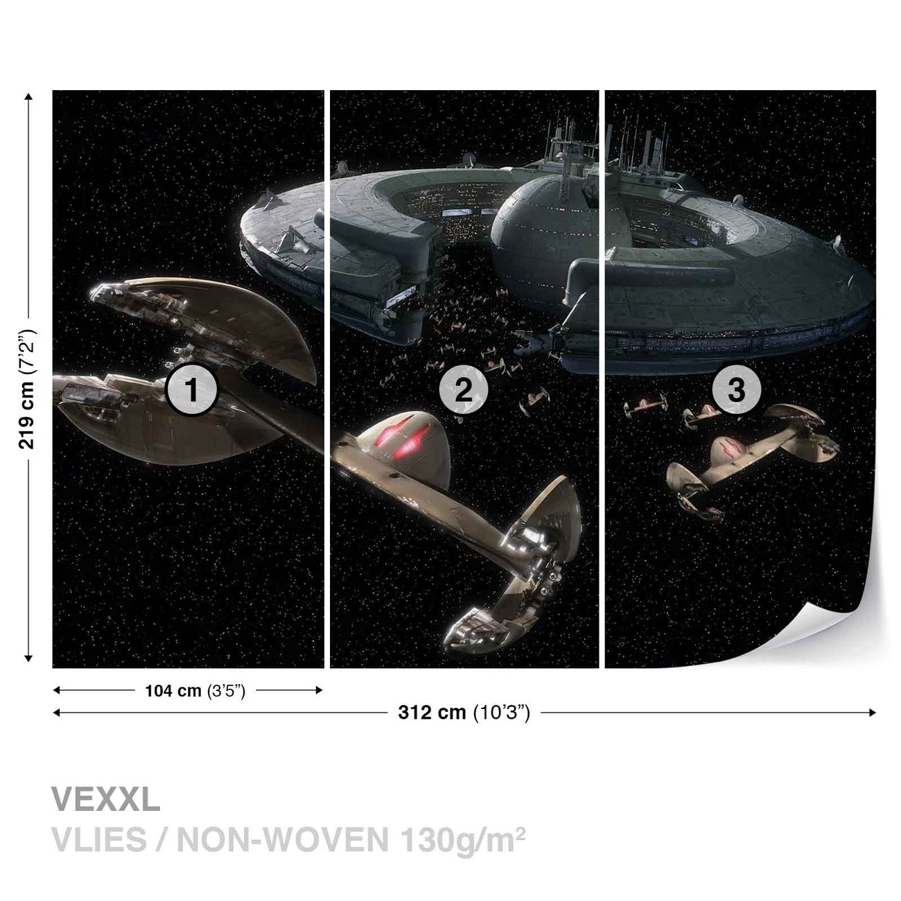 Star Wars Droid Control Ship Lucrehulk Wall Paper Mural | Buy at ...