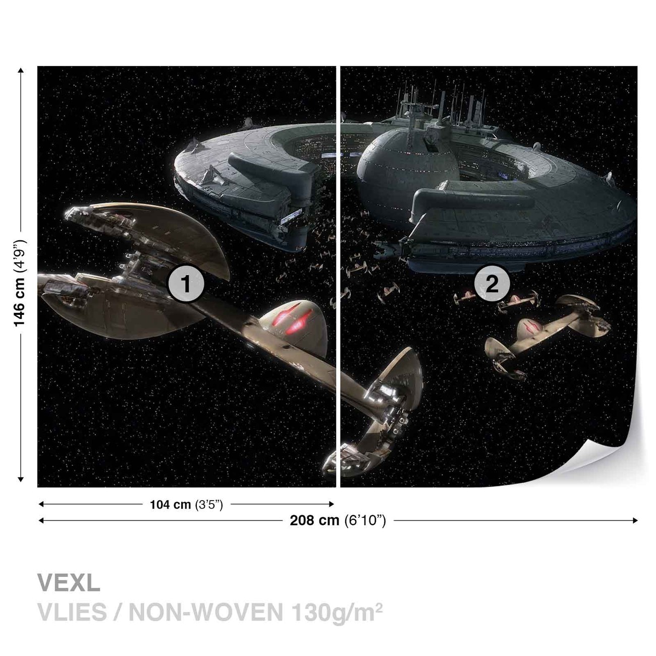 Star Wars Droid Control Ship Lucrehulk Wall Paper Mural | Buy at ...