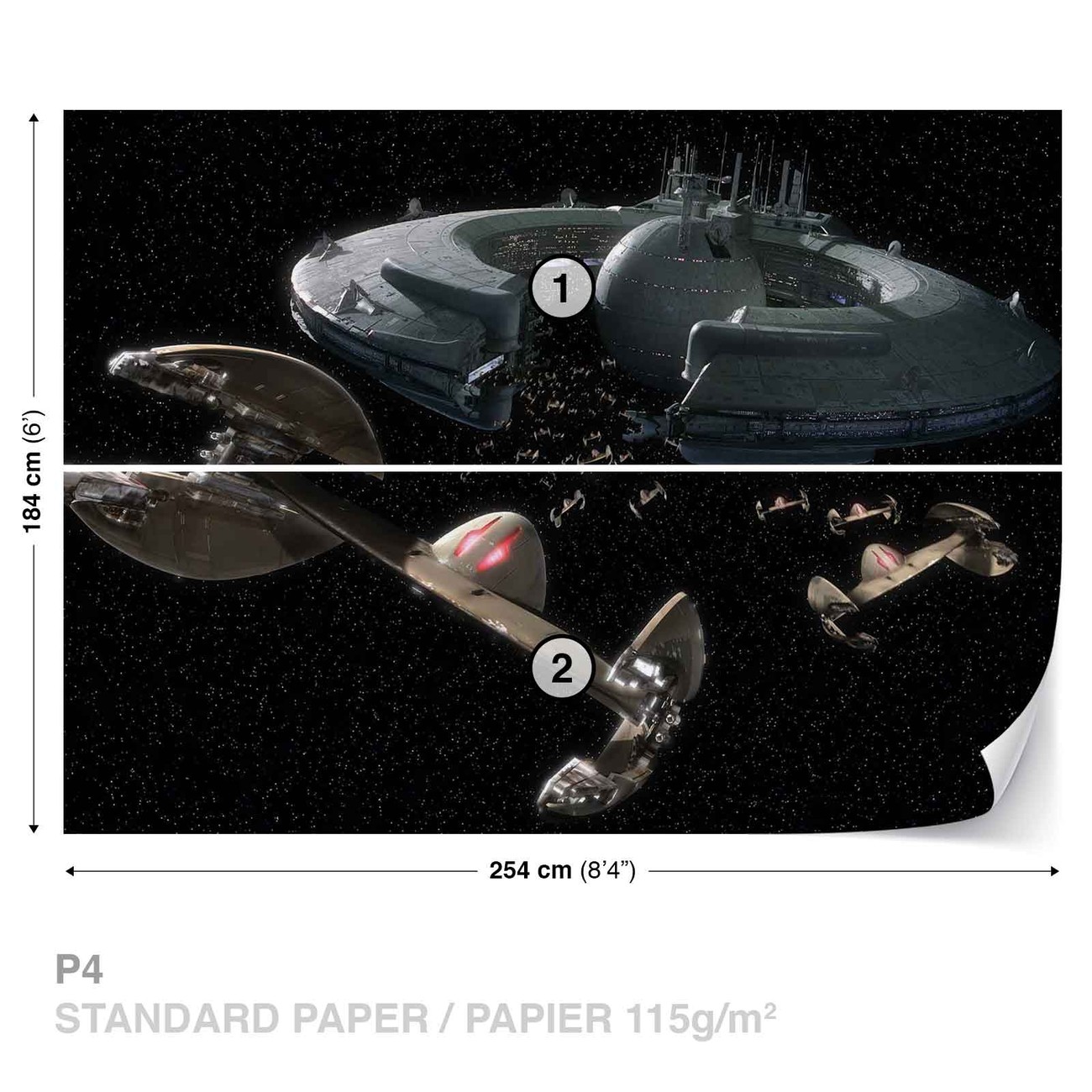 Star Wars Droid Control Ship Lucrehulk Wall Paper Mural | Buy at ...