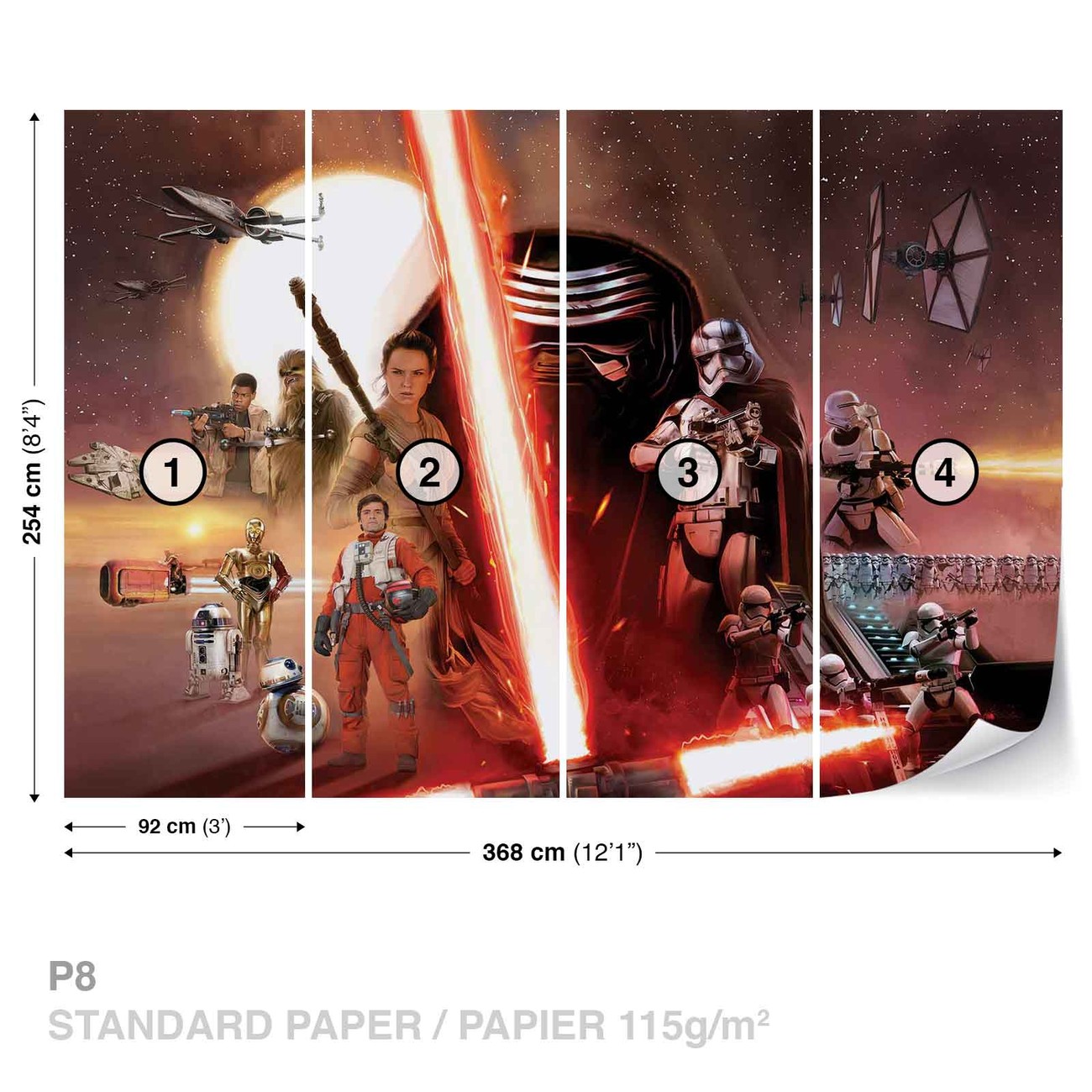 Star Wars Force Awakens Wall Paper Mural | Buy at EuroPosters