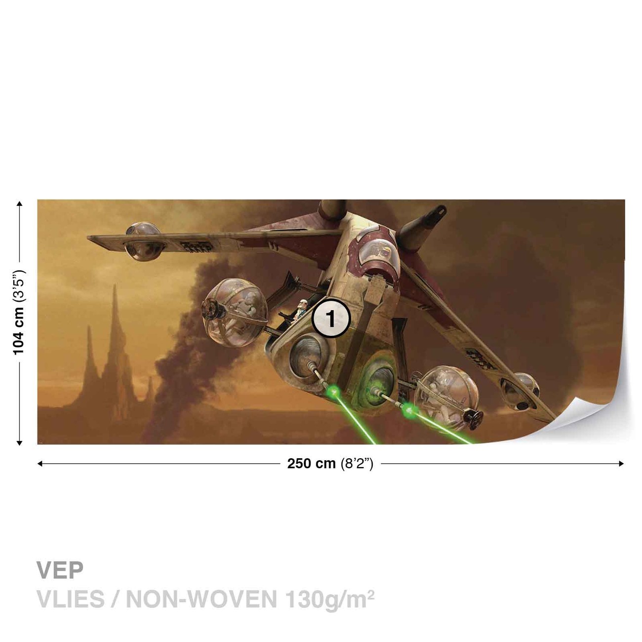 Star Wars Republic Attack Gunship Wall Paper Mural | Buy at EuroPosters
