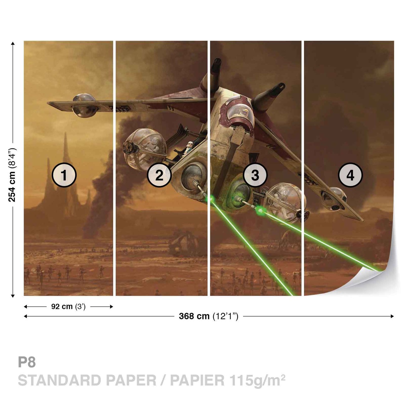 Star Wars Republic Attack Gunship Wall Paper Mural | Buy at EuroPosters