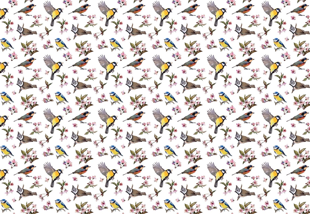 Vintage Bird Pattern Wall Paper Mural | Buy at EuroPosters