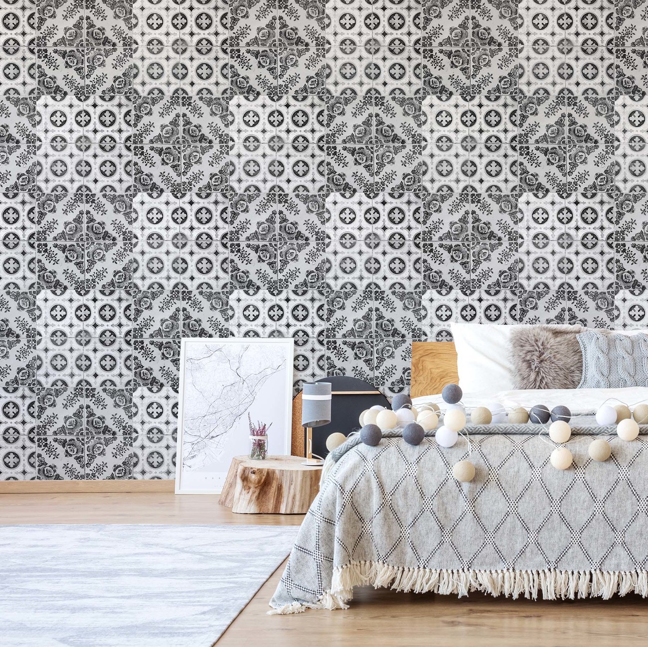 Vintage Tile Pattern Wall Paper Mural | Buy at EuroPosters