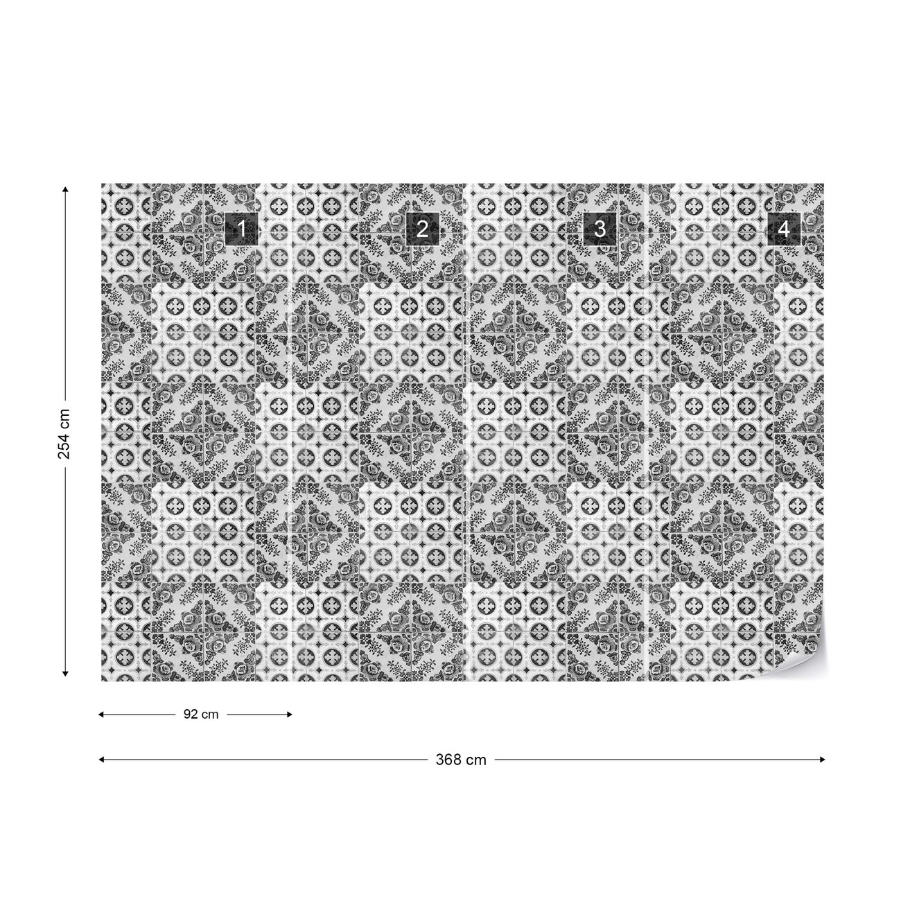 Vintage Tile Pattern Wall Paper Mural | Buy at EuroPosters