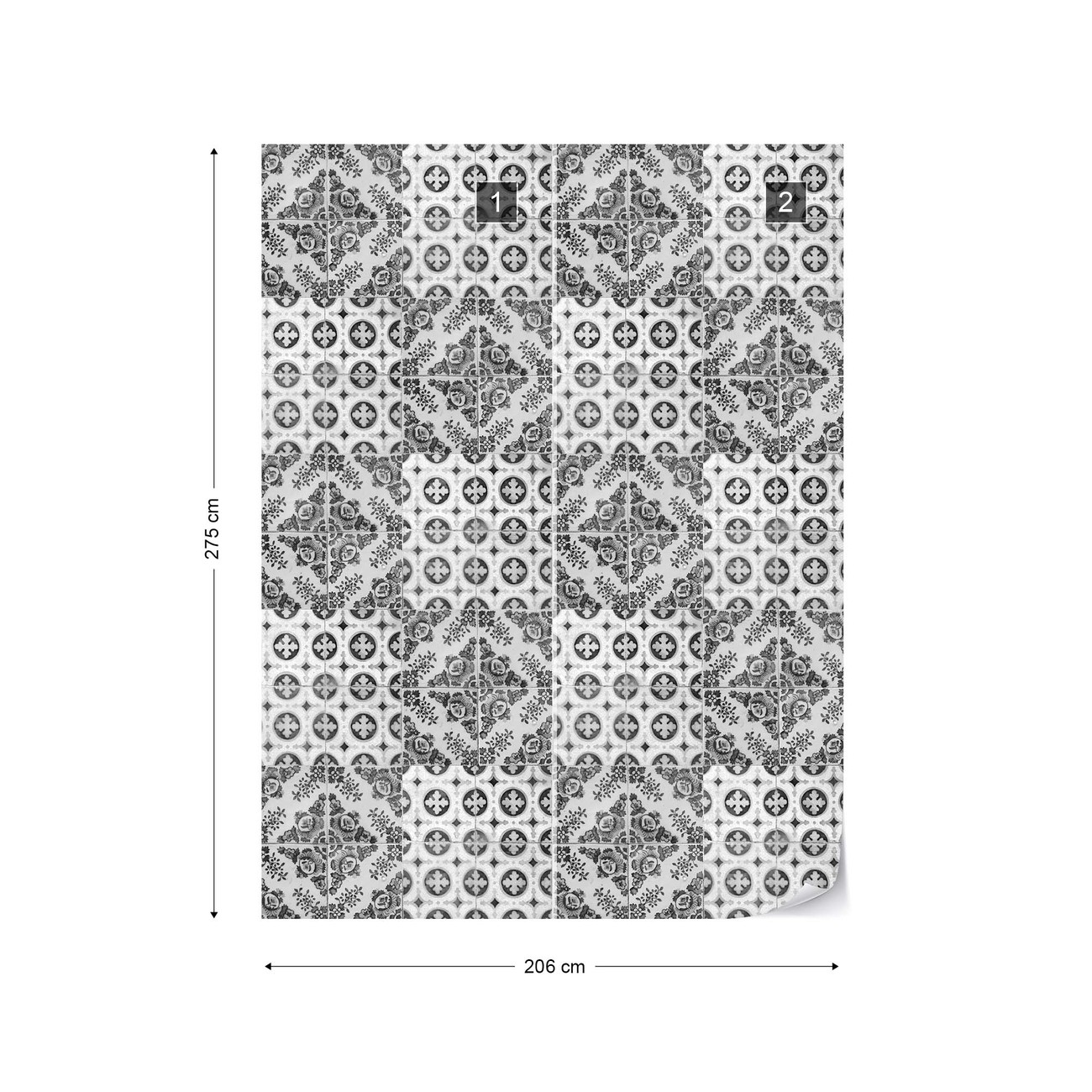 Vintage Tile Pattern Wall Paper Mural | Buy at EuroPosters