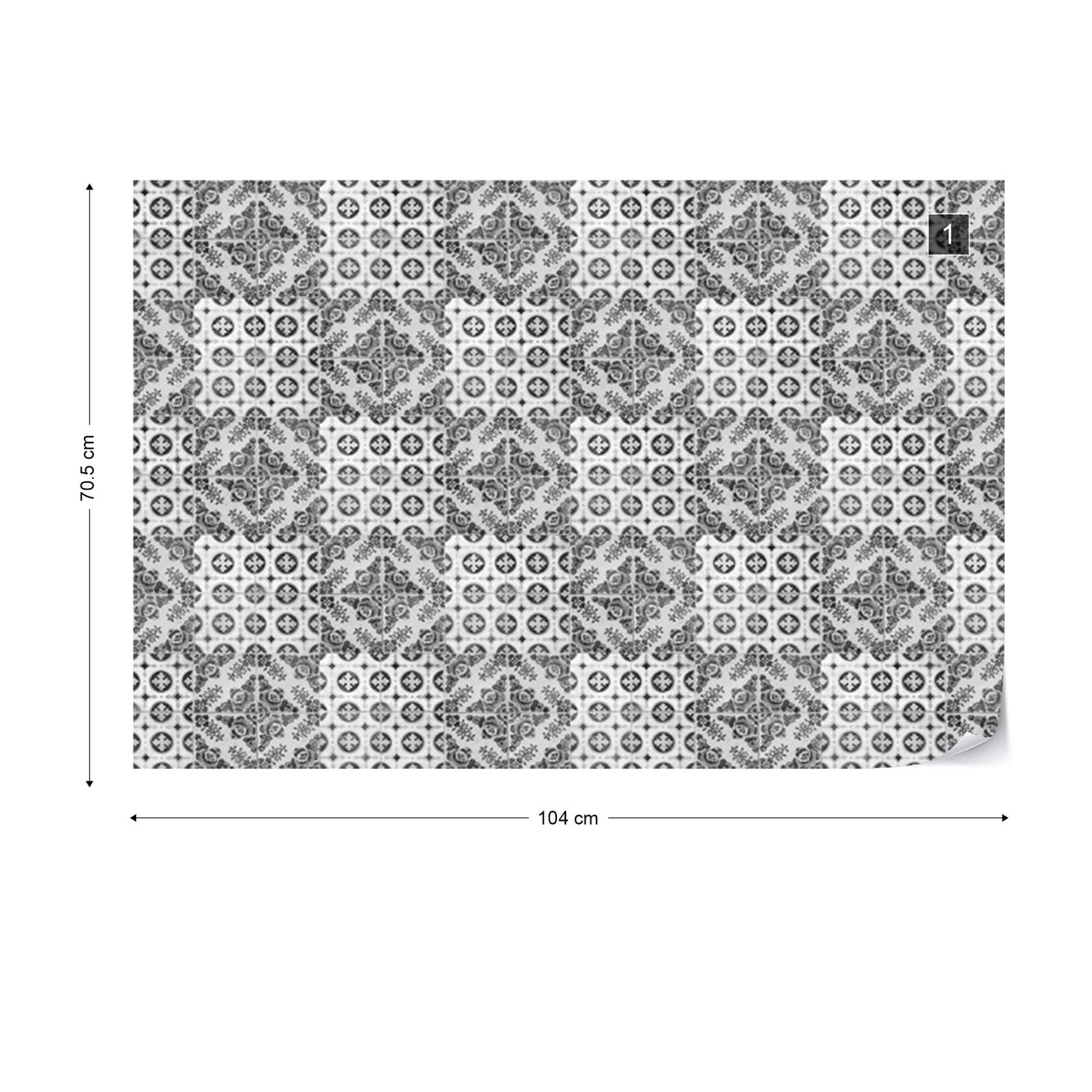 Vintage Tile Pattern Wall Paper Mural | Buy at EuroPosters
