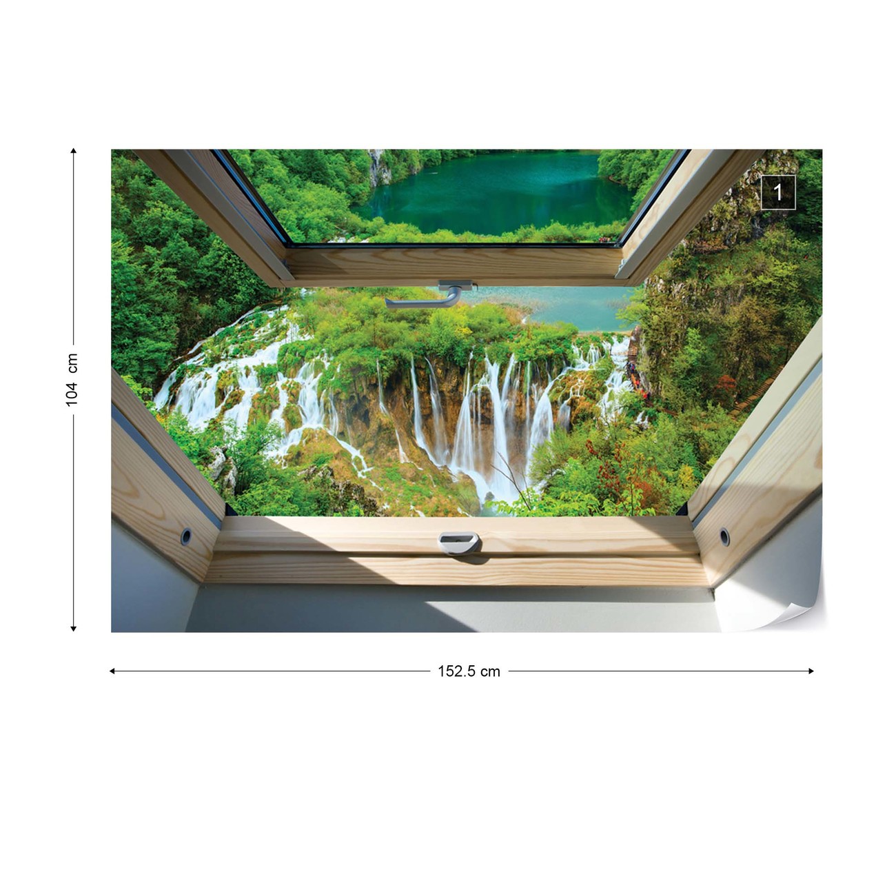 Waterfall Skylight Window View Wall Paper Mural | Buy at EuroPosters