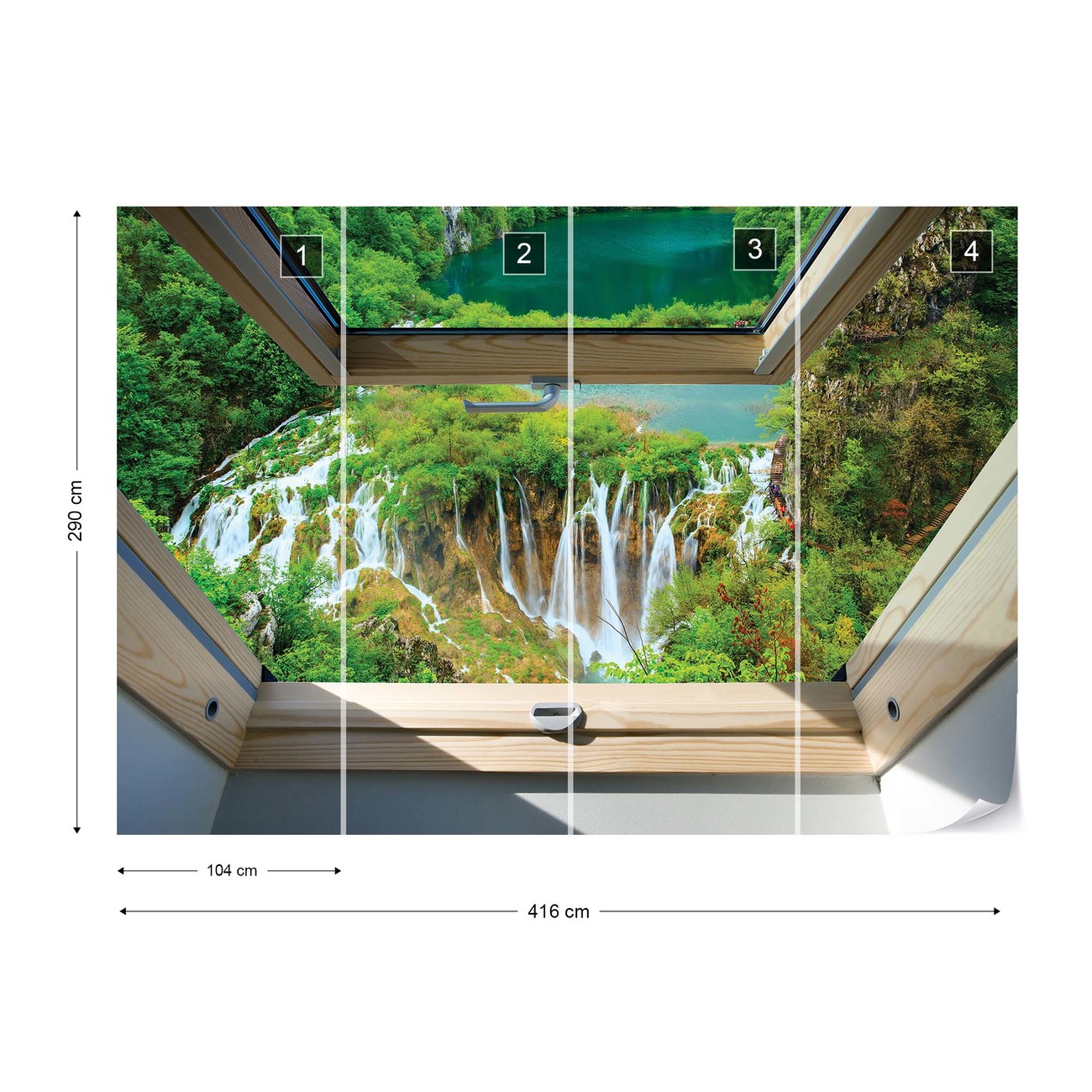 Waterfall Skylight Window View Wall Paper Mural | Buy at EuroPosters