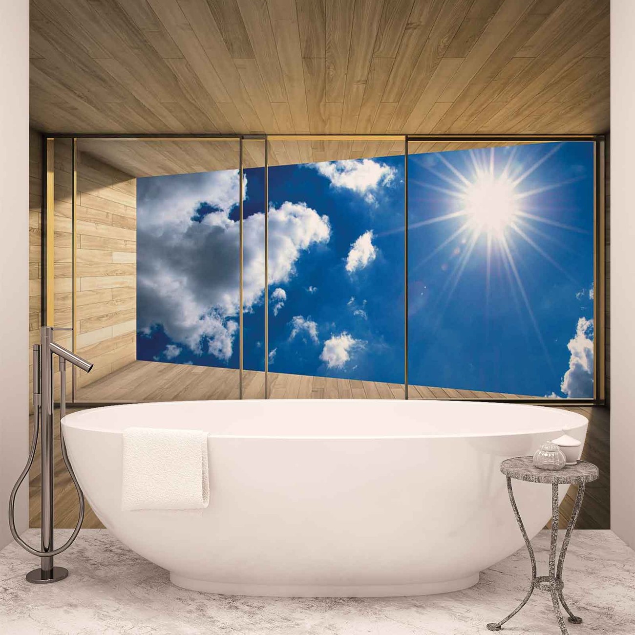 Window Sky Clouds Sun Nature Wall Paper Mural | Buy at EuroPosters