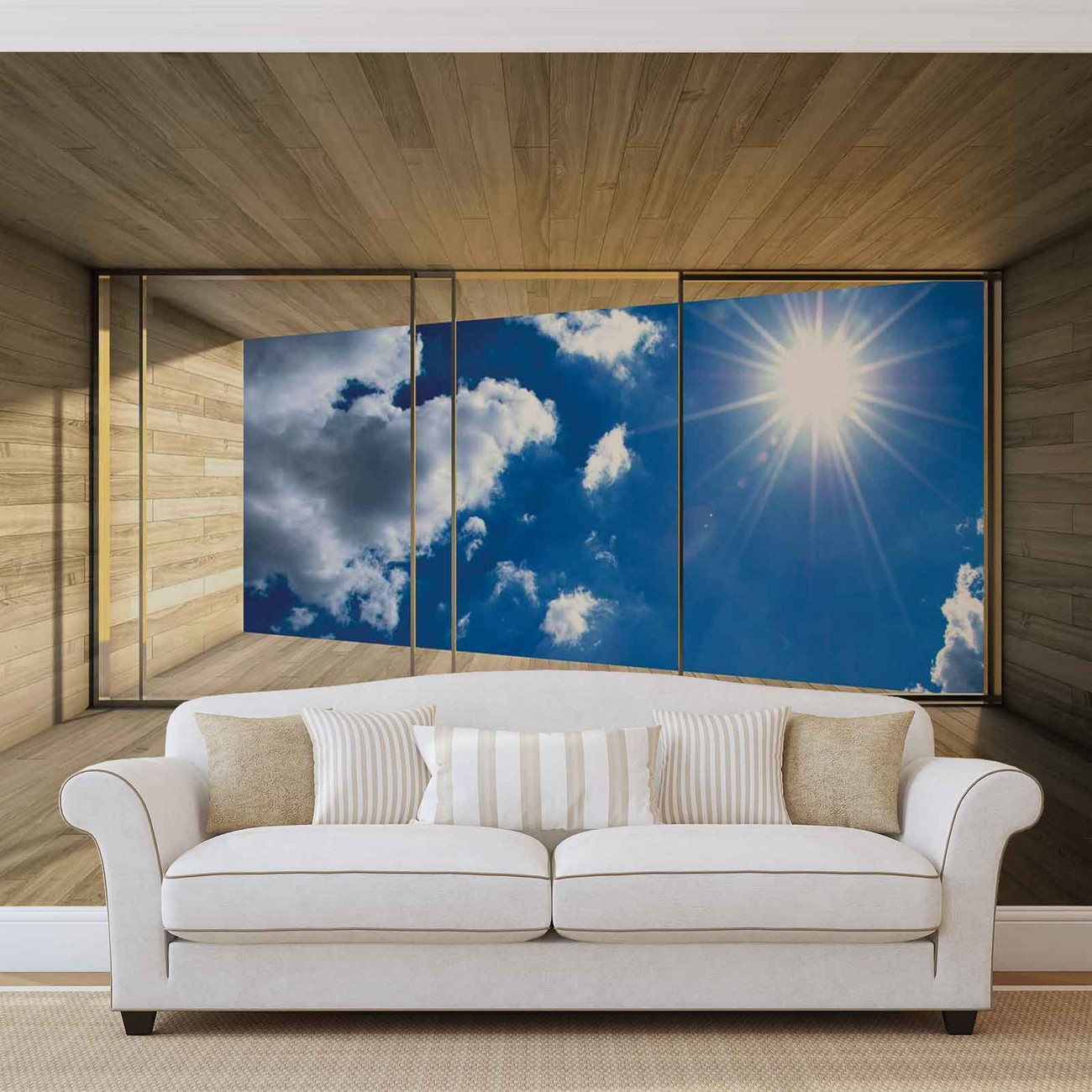 Window Sky Clouds Sun Nature Wall Paper Mural | Buy at EuroPosters