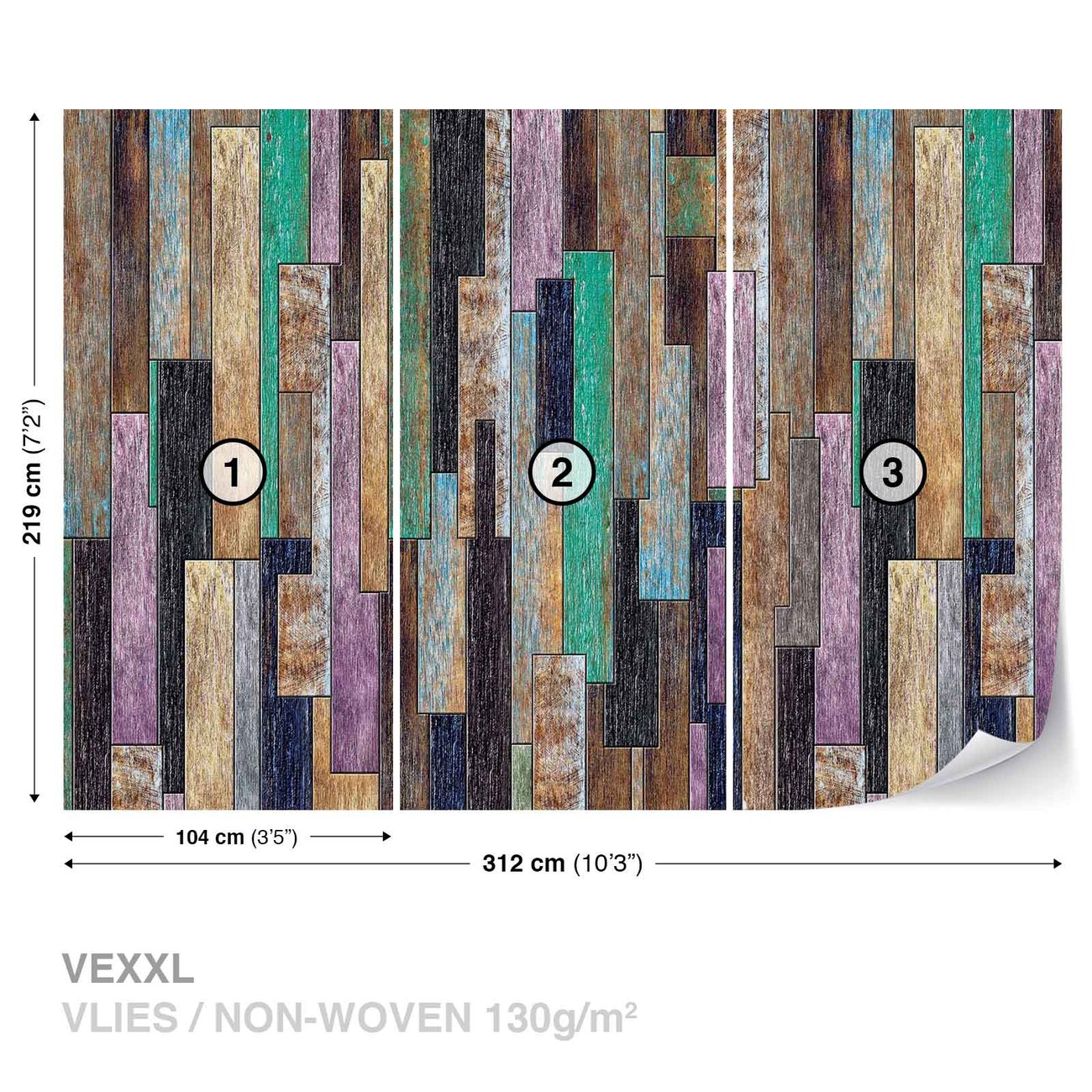 Wood Planks Painted Rustic Wall Paper Mural | Buy at EuroPosters