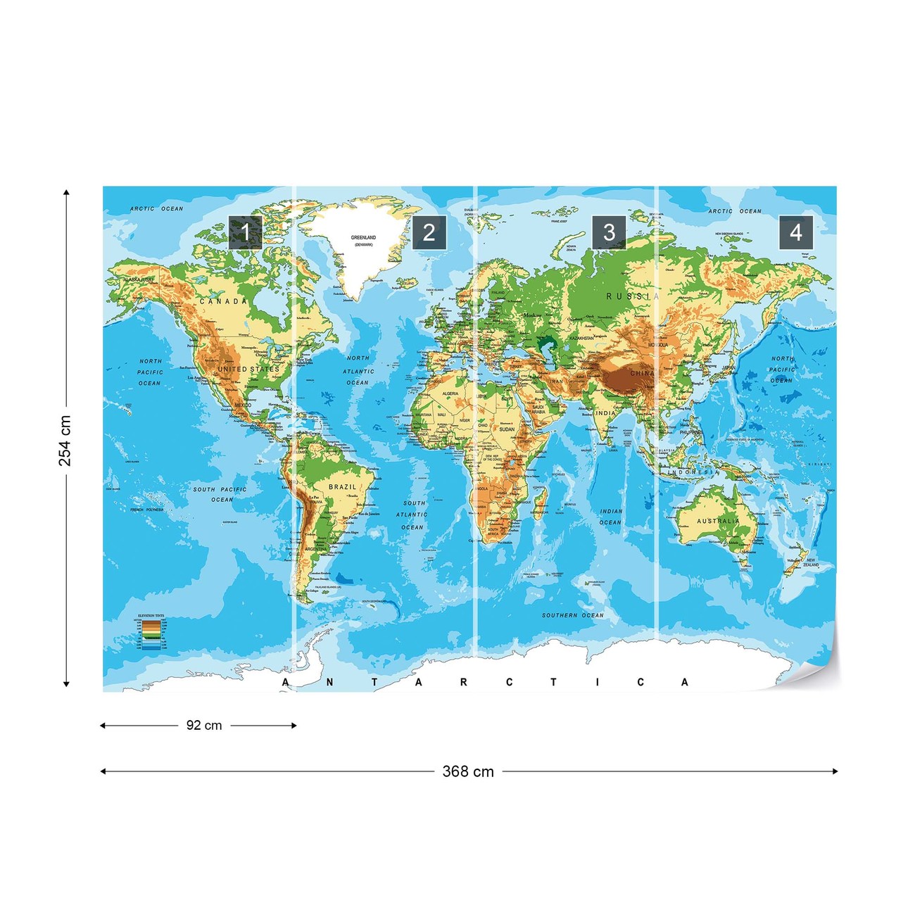World Map Atlas Wall Paper Mural | Buy at EuroPosters