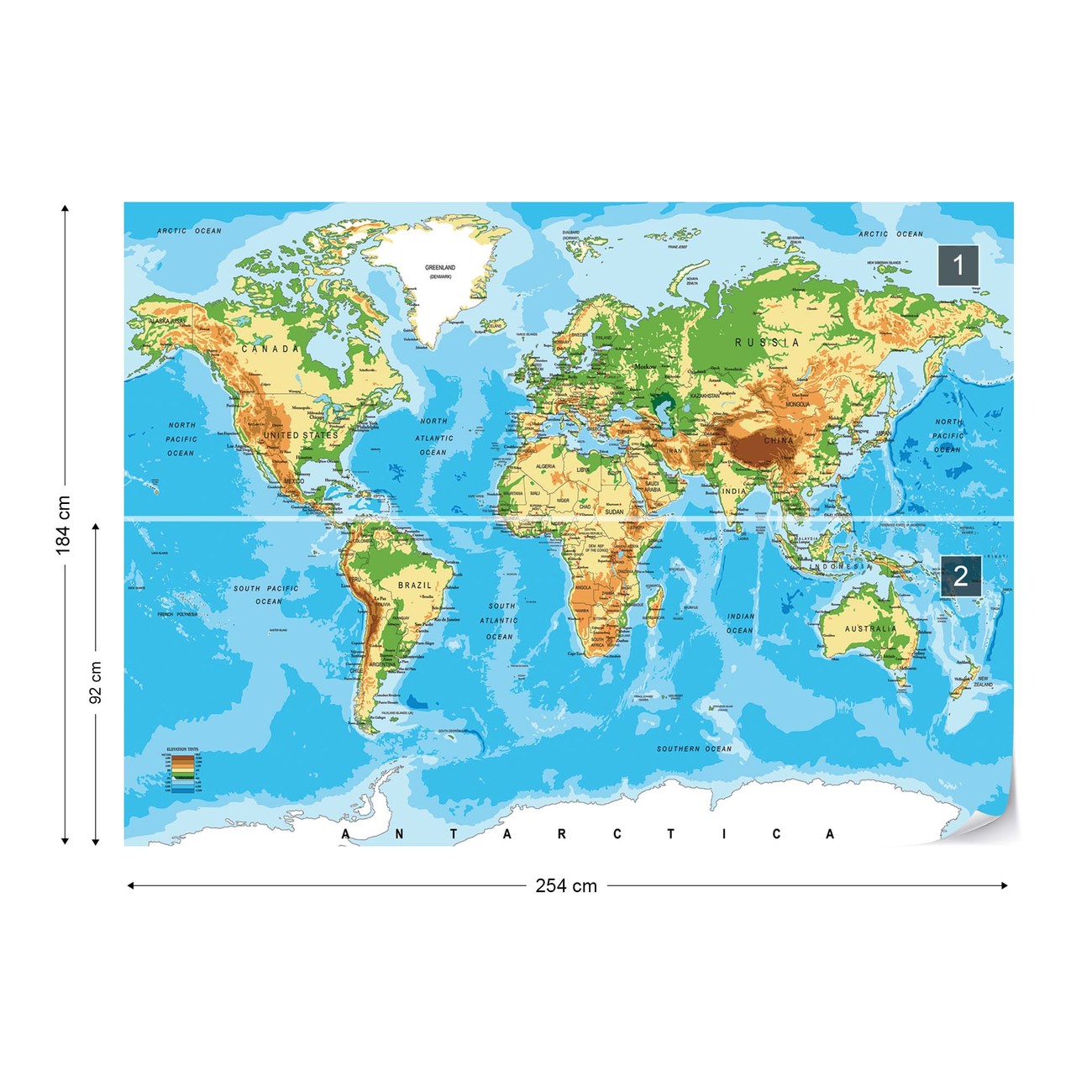 World Map Atlas Wall Paper Mural | Buy at EuroPosters
