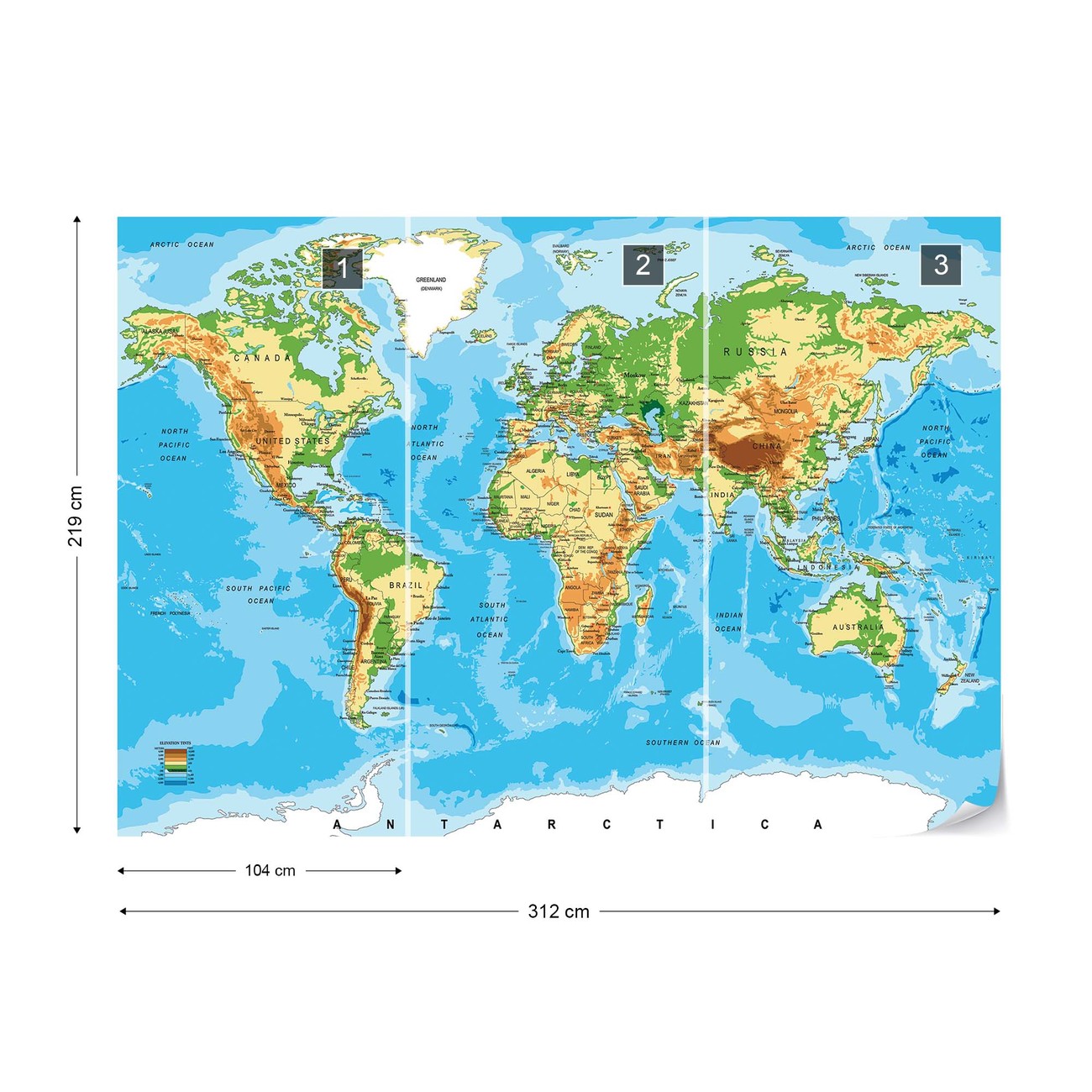 World Map Atlas Wall Paper Mural | Buy at EuroPosters