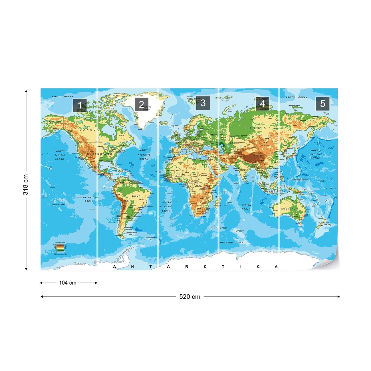 World Map Atlas Wall Paper Mural | Buy at EuroPosters