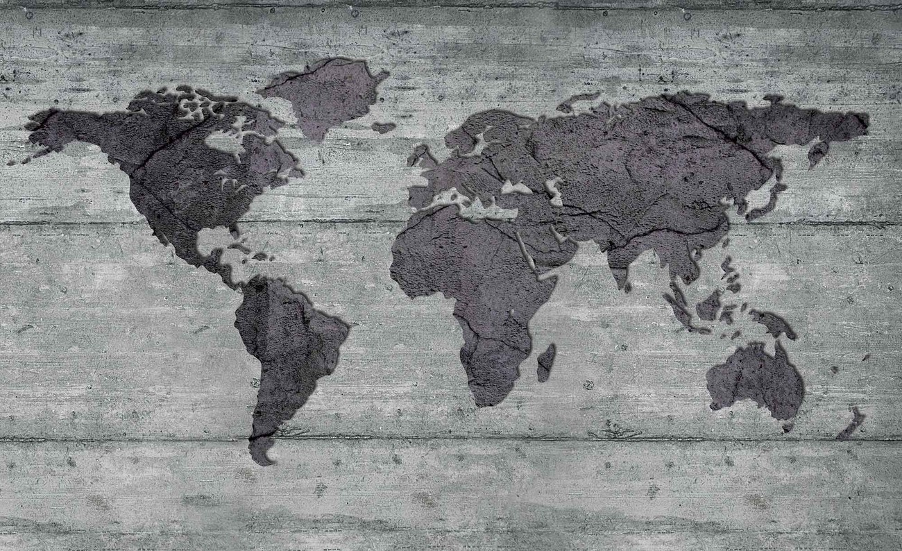 World Map Concrete Texture Wall Paper Mural | Buy at EuroPosters