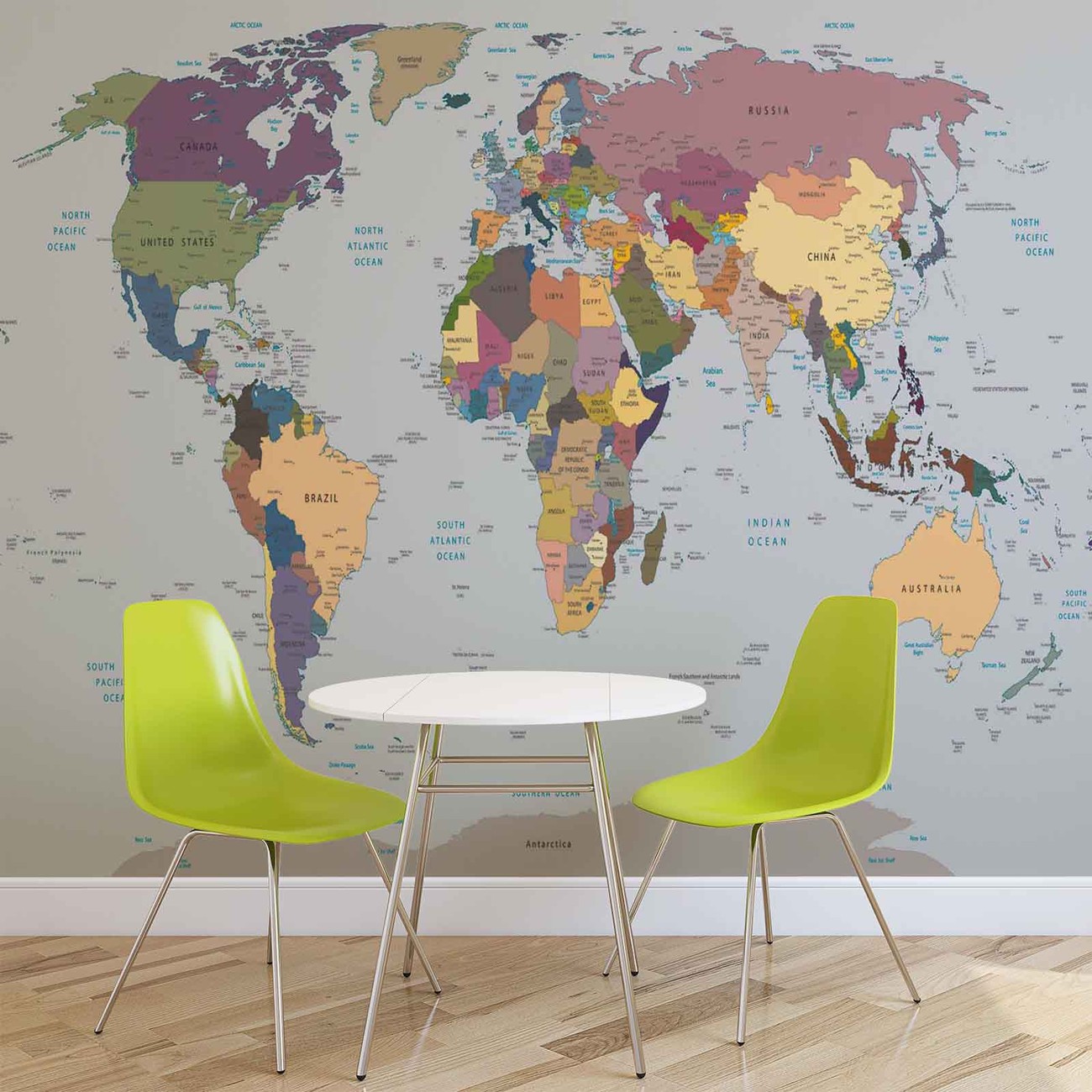 World Map Wall Paper Mural | Buy at EuroPosters