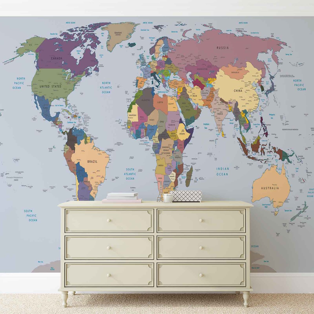 World Map Wall Paper Mural | Buy at EuroPosters