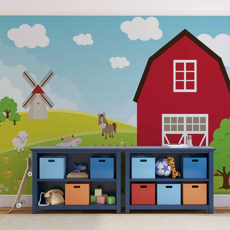 Farm Theme Wall Murals Kids Happy Farm Wall Mural TenStickers