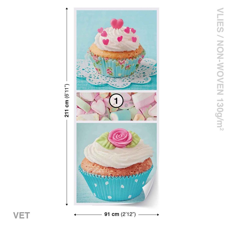 Cupcakes Wall Paper Mural | Buy at EuroPosters