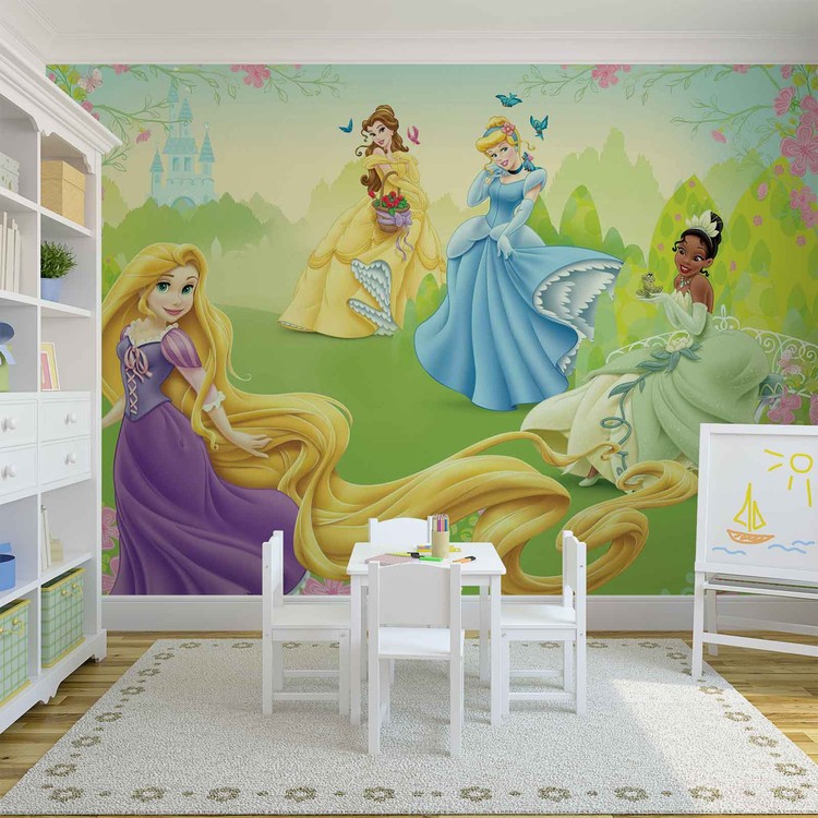 Disney Princesses Rapunzel Tiana Belle Wall Paper Mural | Buy at ...