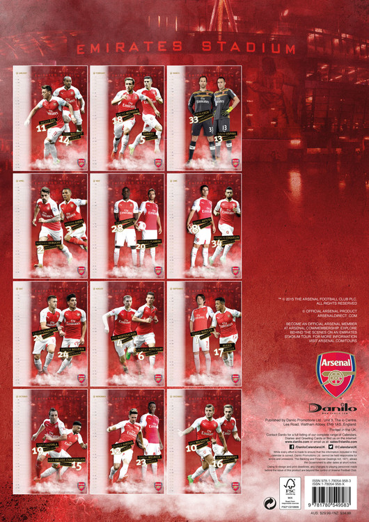 Arsenal FC - Wall Calendars | Large selection